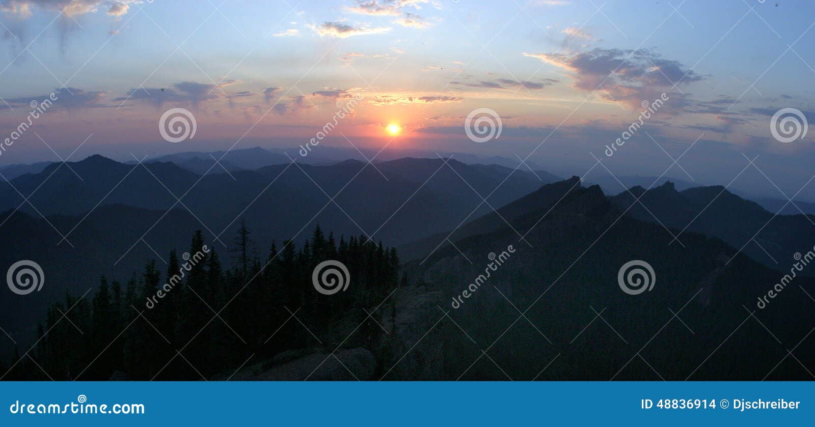 Cascade Mountain sunset stock photo. Image of west, state - 48836914