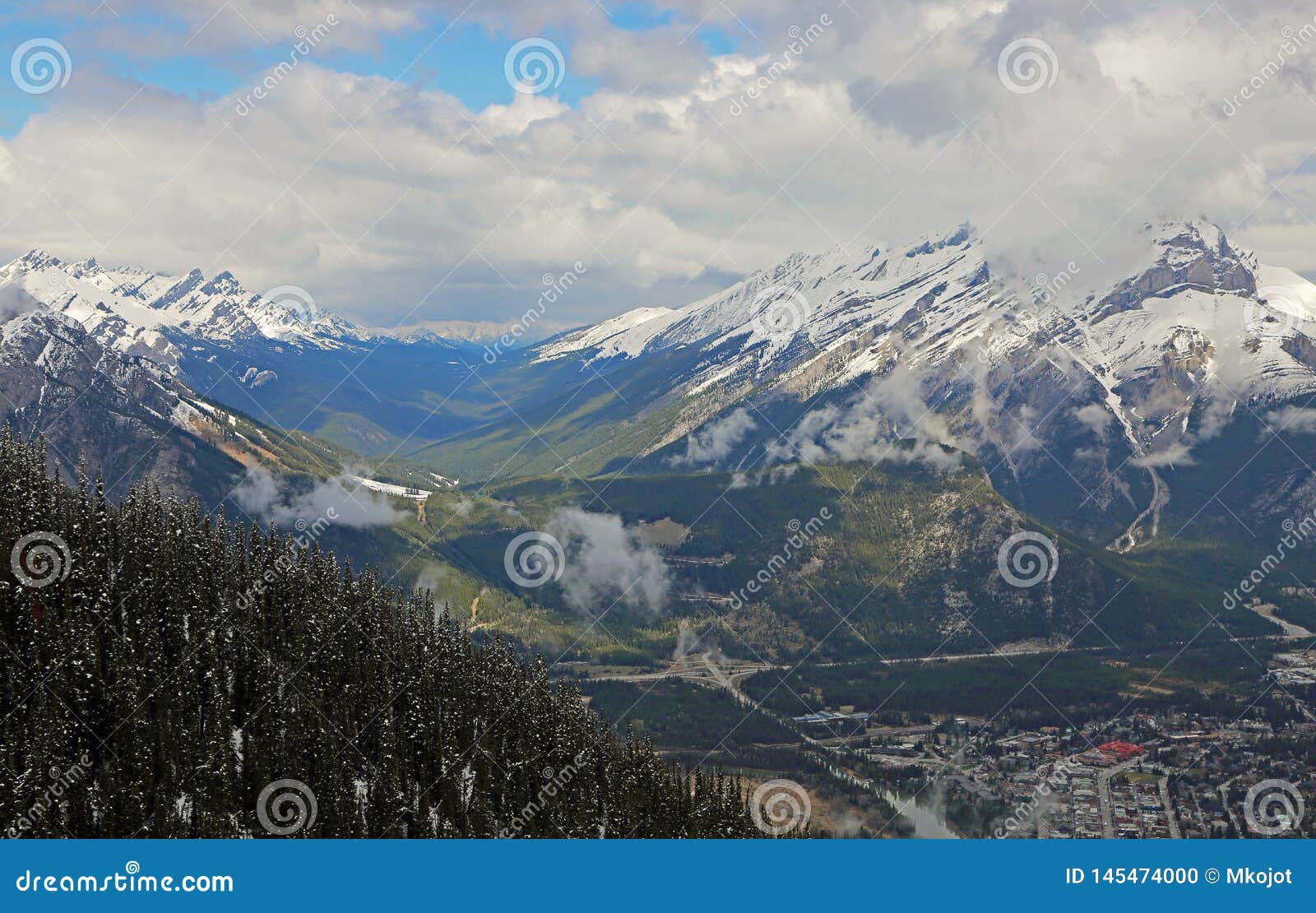 Cascade Mountain stock photo. Image of cliffs, alberta - 145474000