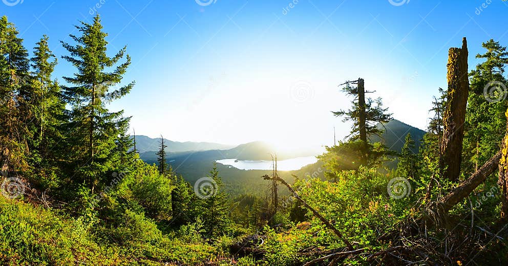 Cascade Mountains Sunset stock image. Image of lake - 281628991