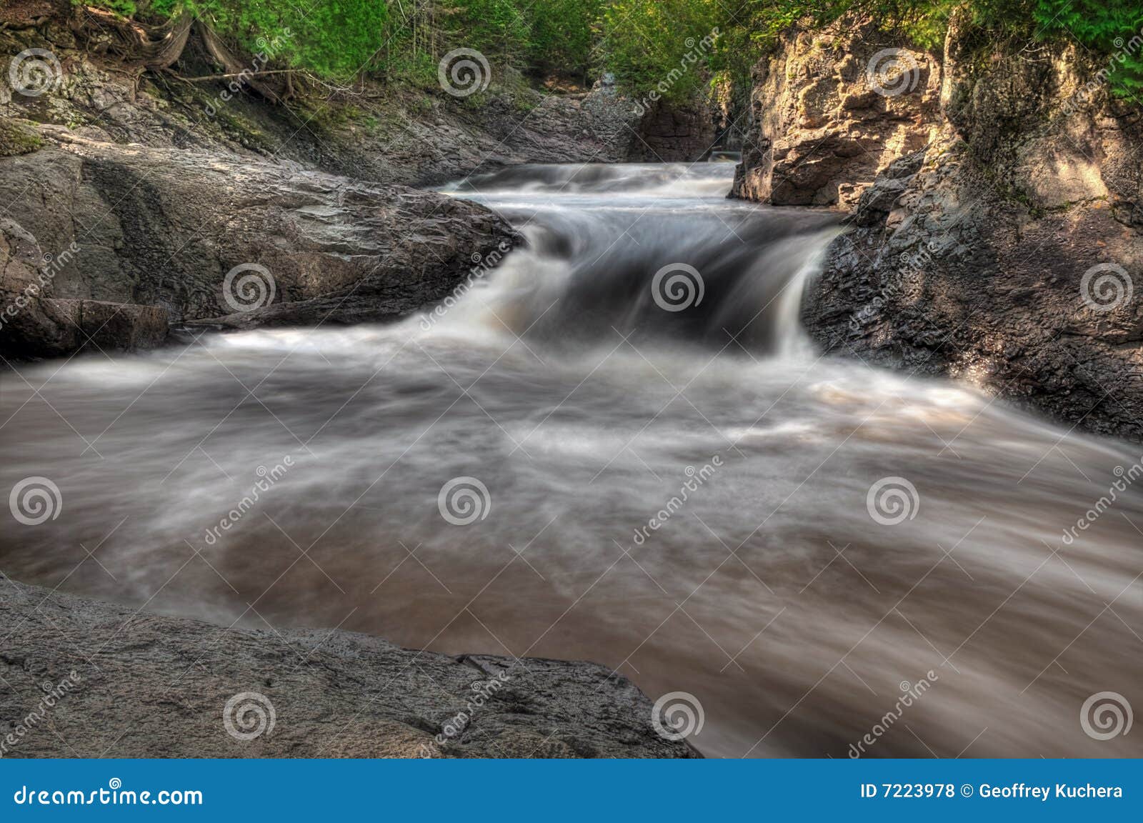 Cascade River Waterfall - Foreground Rock Stock Photo - Image of nature ...