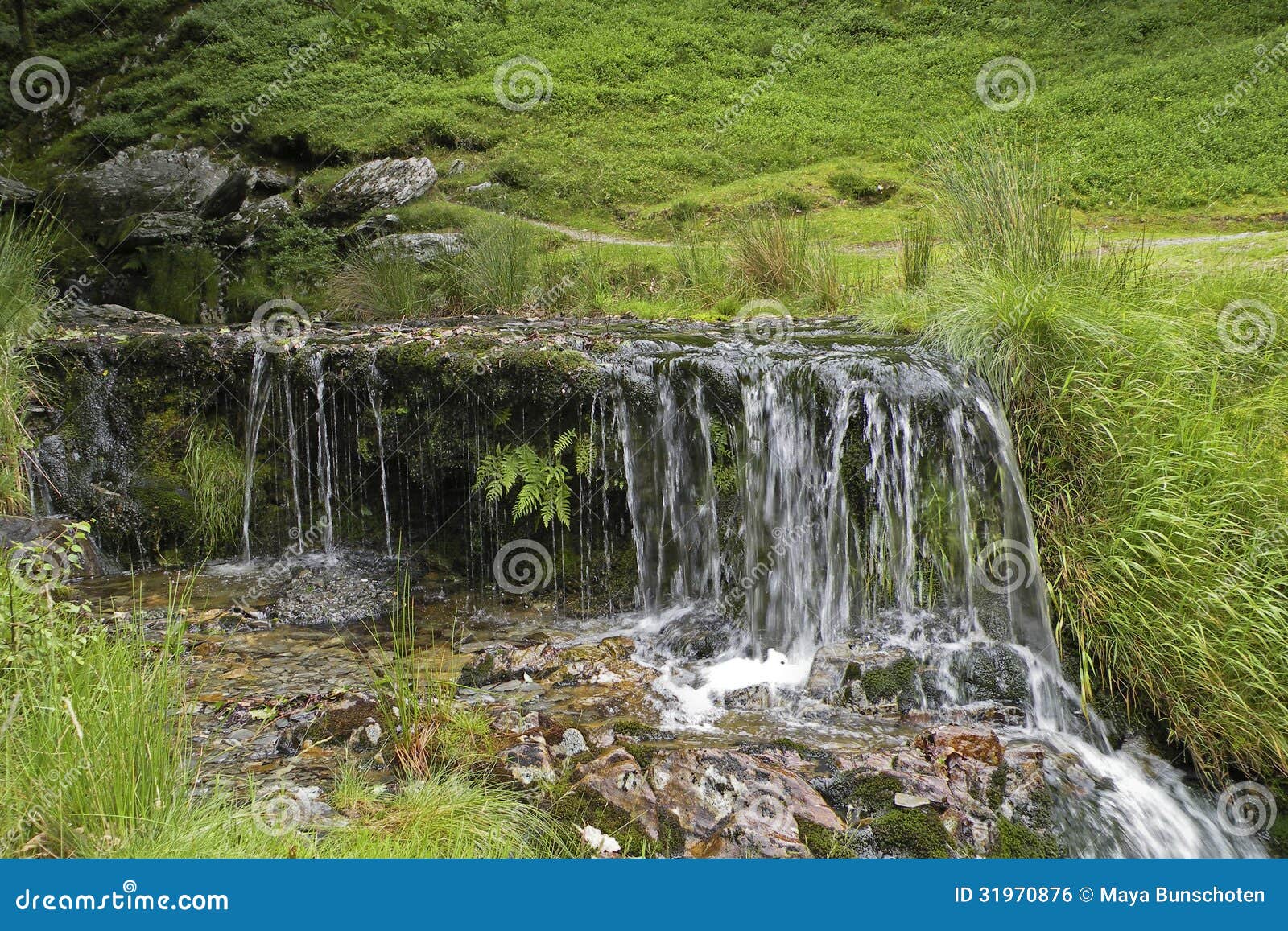 Cascade in a Rough Landscape Stock Photo - Image of beautiful, green ...