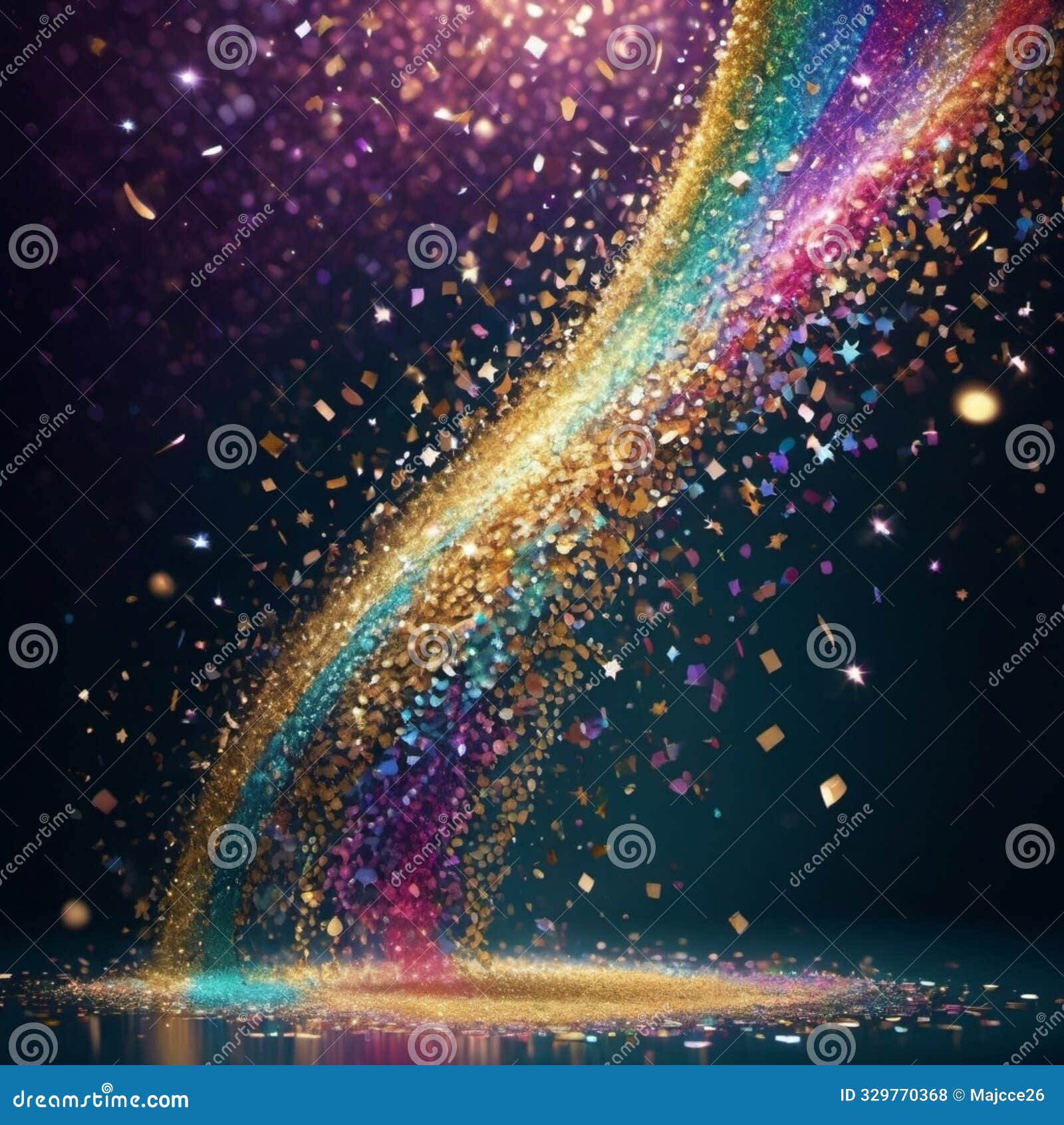Cascade of Shimmering Sparkles Falling Bright Glitter Confetti, AI ...
