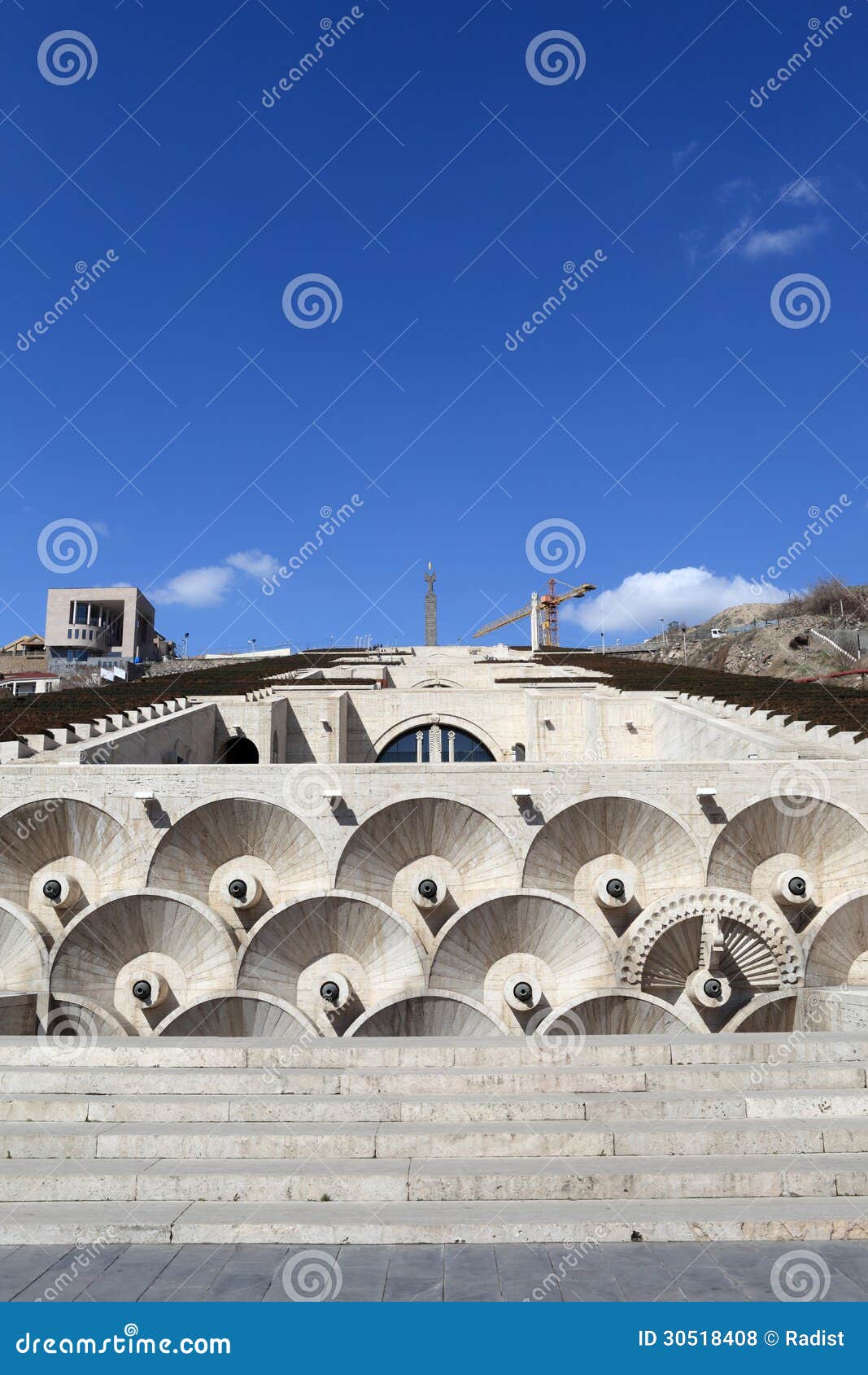 Cascade view in Yerevan stock photo. Image of outside - 30518408