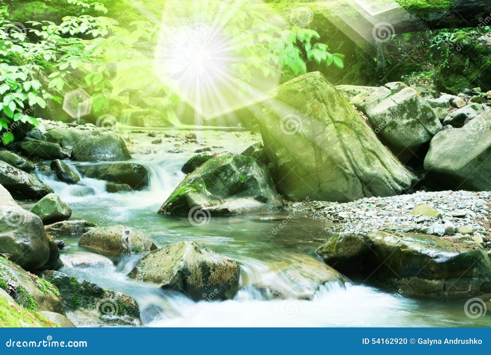 Cascade stock photo. Image of water, beam, landscape - 54162920