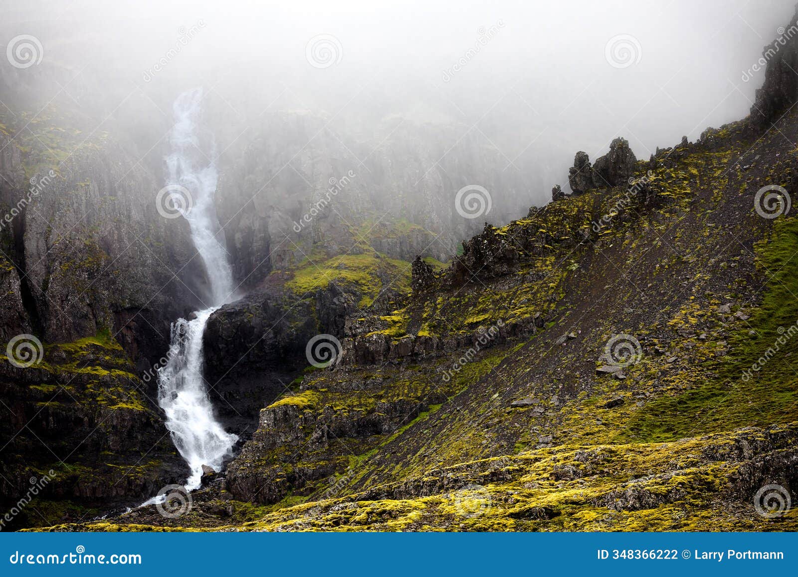 A Cascade of Water Falling from the Clouds Stock Photo - Image of rock ...