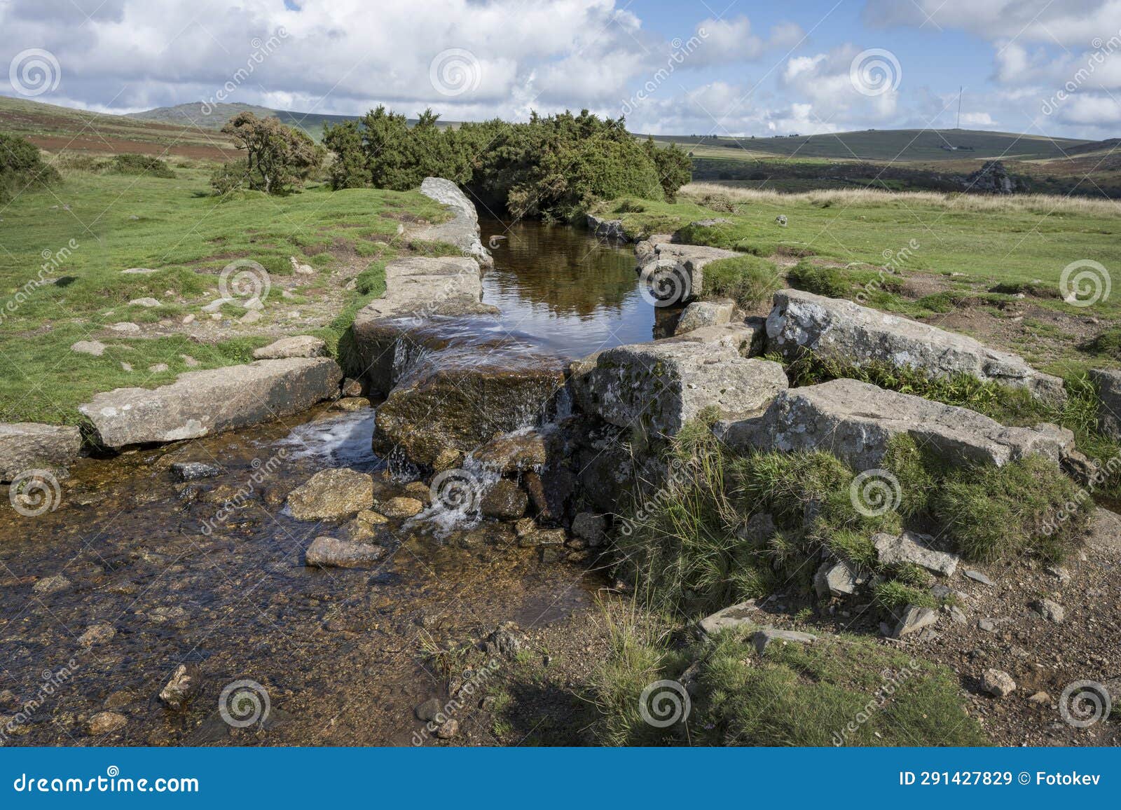 Cascade of Water at Windy Cross Dartmoor Stock Image - Image of vibrant ...