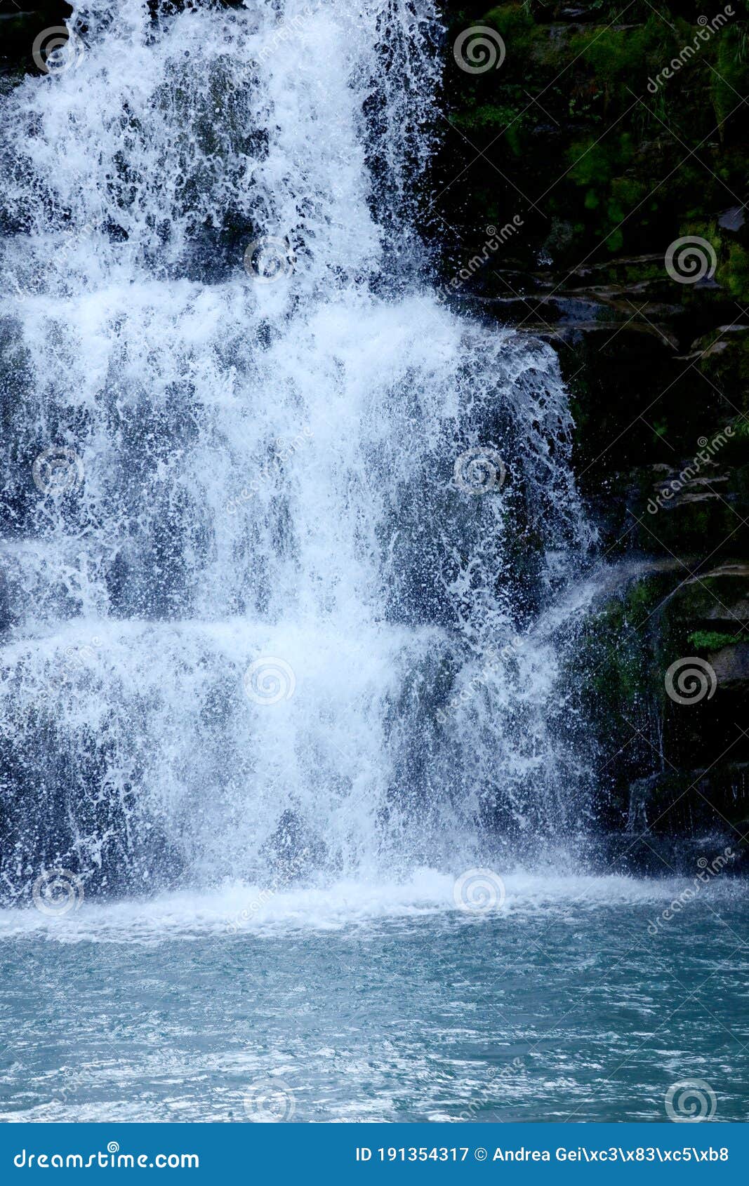 Cascade Waterfall in Beautiful Nature Stock Image - Image of refreshing ...