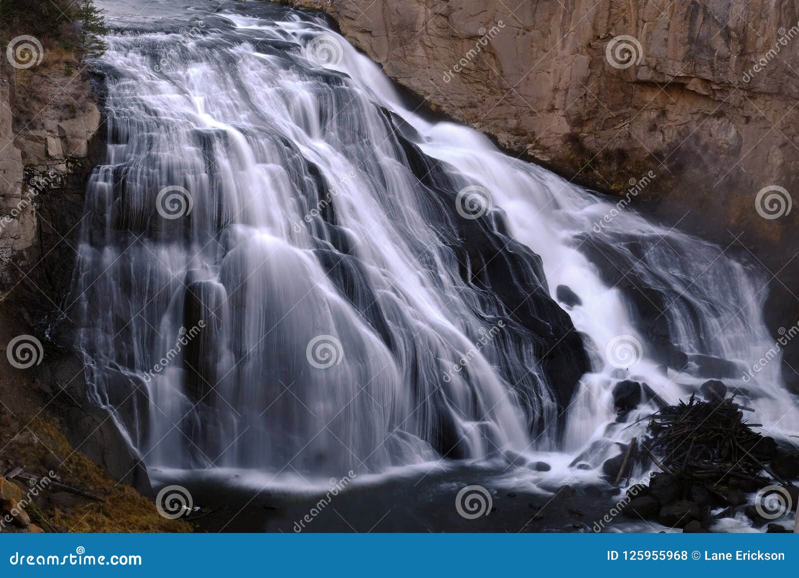 Cascade Waterfall Down Rocks Smooth Water Stock Photo - Image of ...
