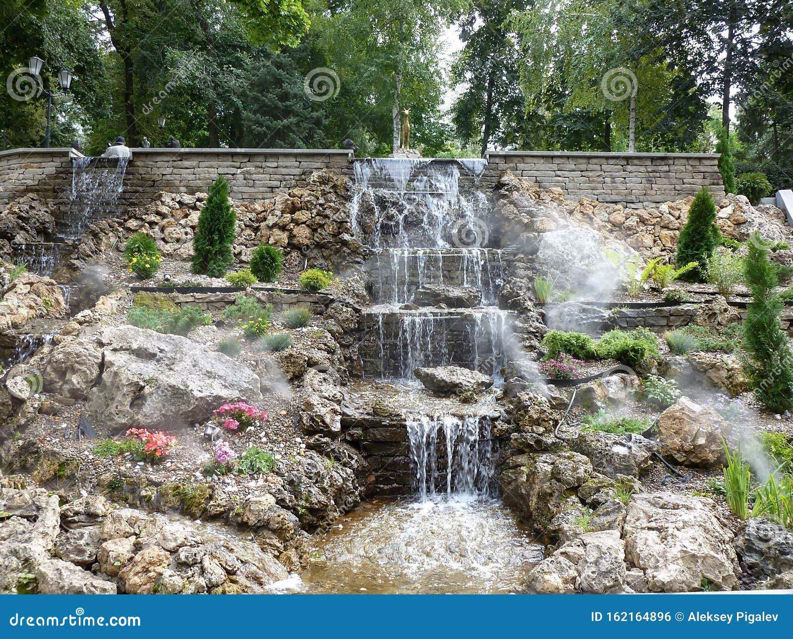 Cascade Waterfall in Strukovsky Garden of Samara Stock Photo - Image of ...