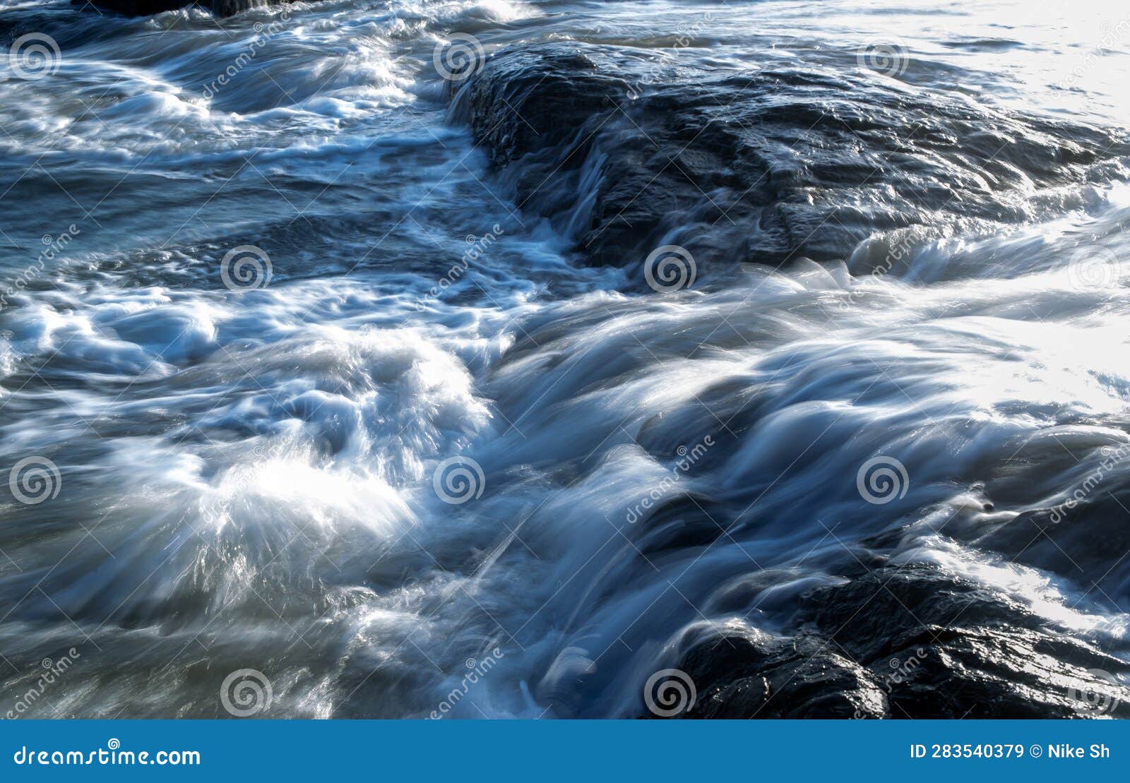 Cascade stock image. Image of shore, snow, silk, cloud - 283540379