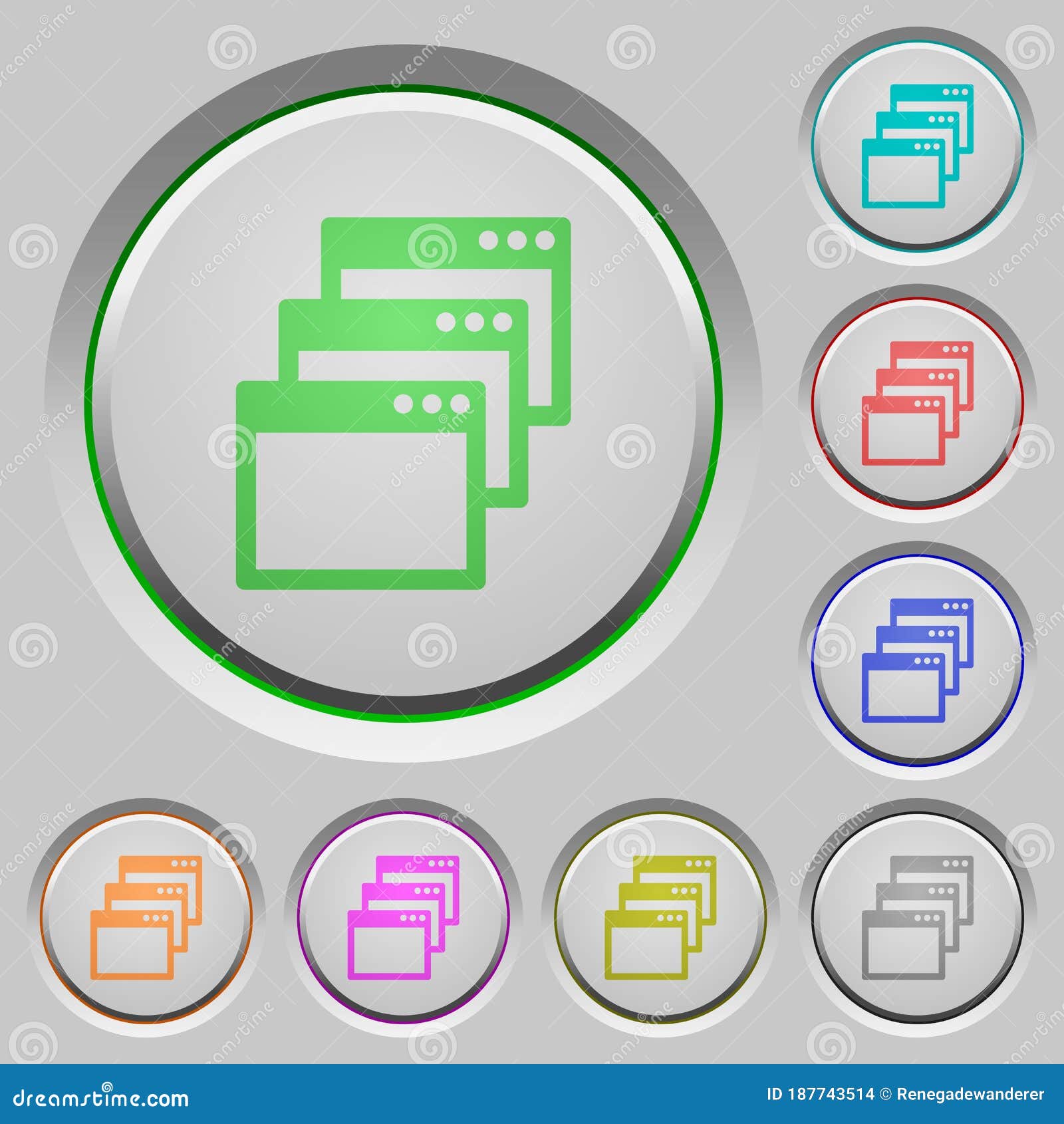 Cascade Window View Mode Push Buttons Stock Vector - Illustration of icon, color: 187743514