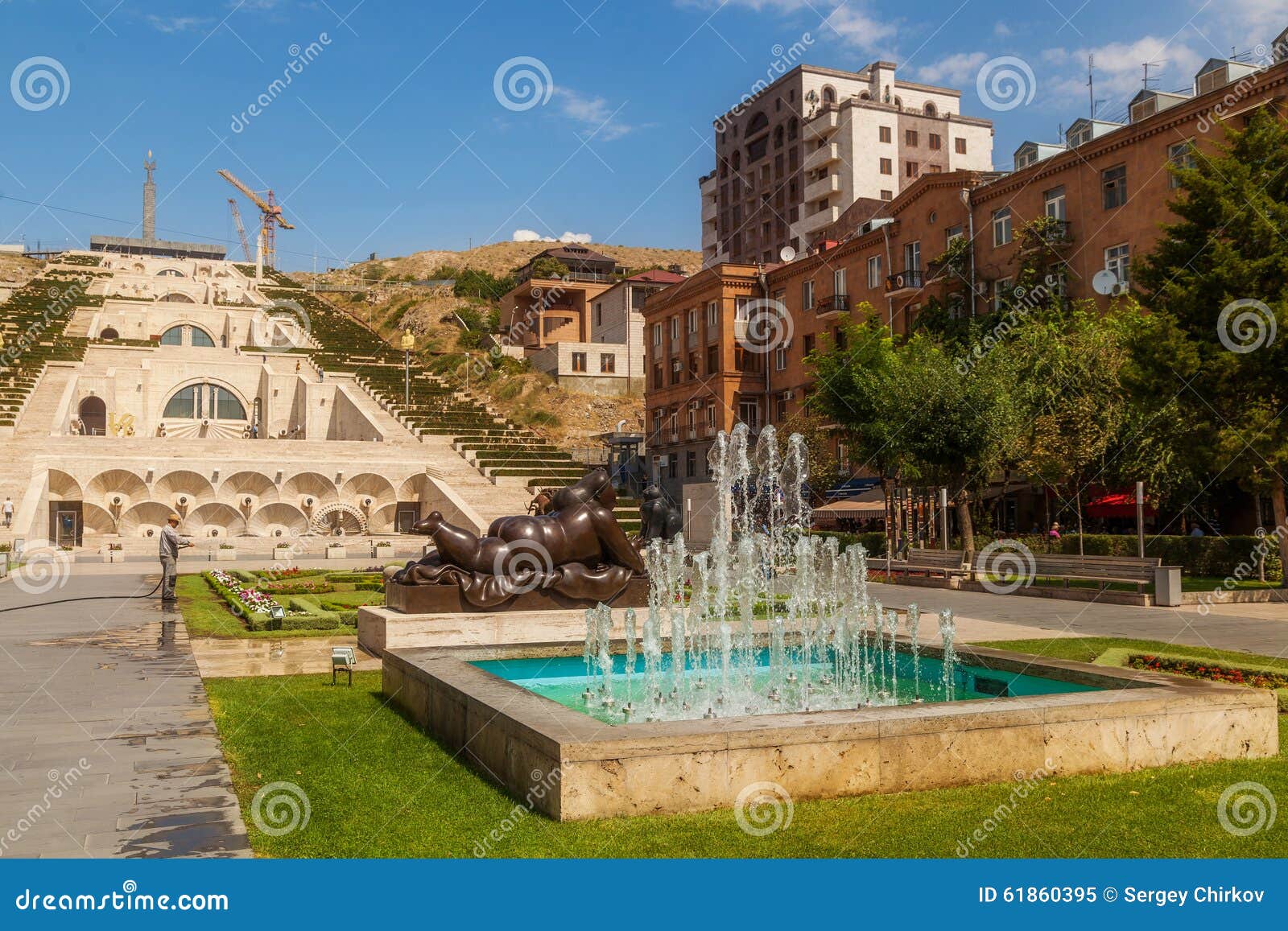 The Cascade in Yerevan stock image. Image of scene, sunlight - 61860395