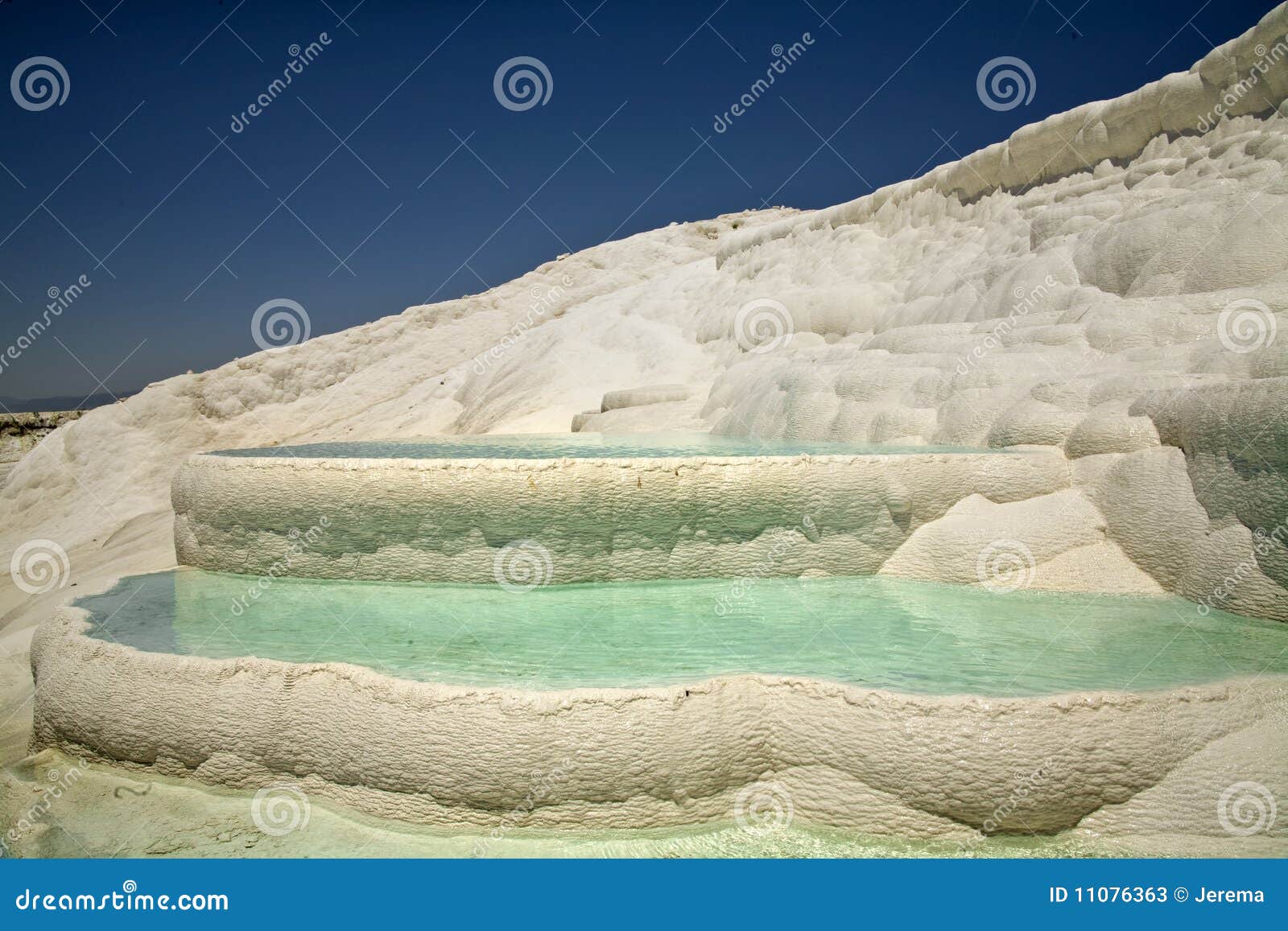 Cascades of Flowing Down Water in Turkey.Pamukkale Stock Image - Image ...
