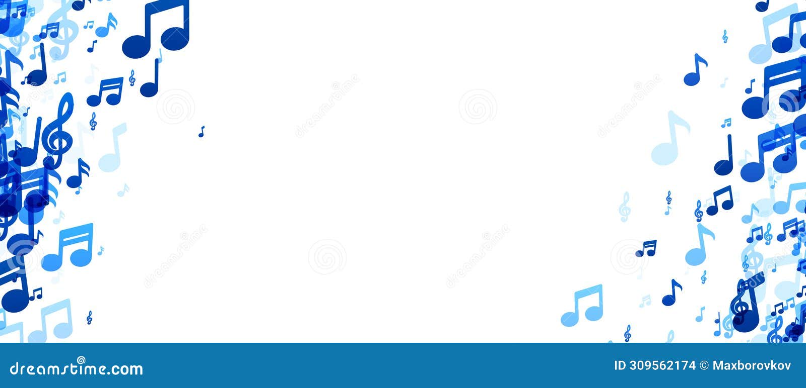 Cascading Blue Music Notes stock vector. Illustration of musical ...