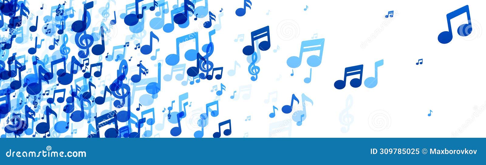 Cascading Blue Music Notes stock vector. Illustration of abstract ...