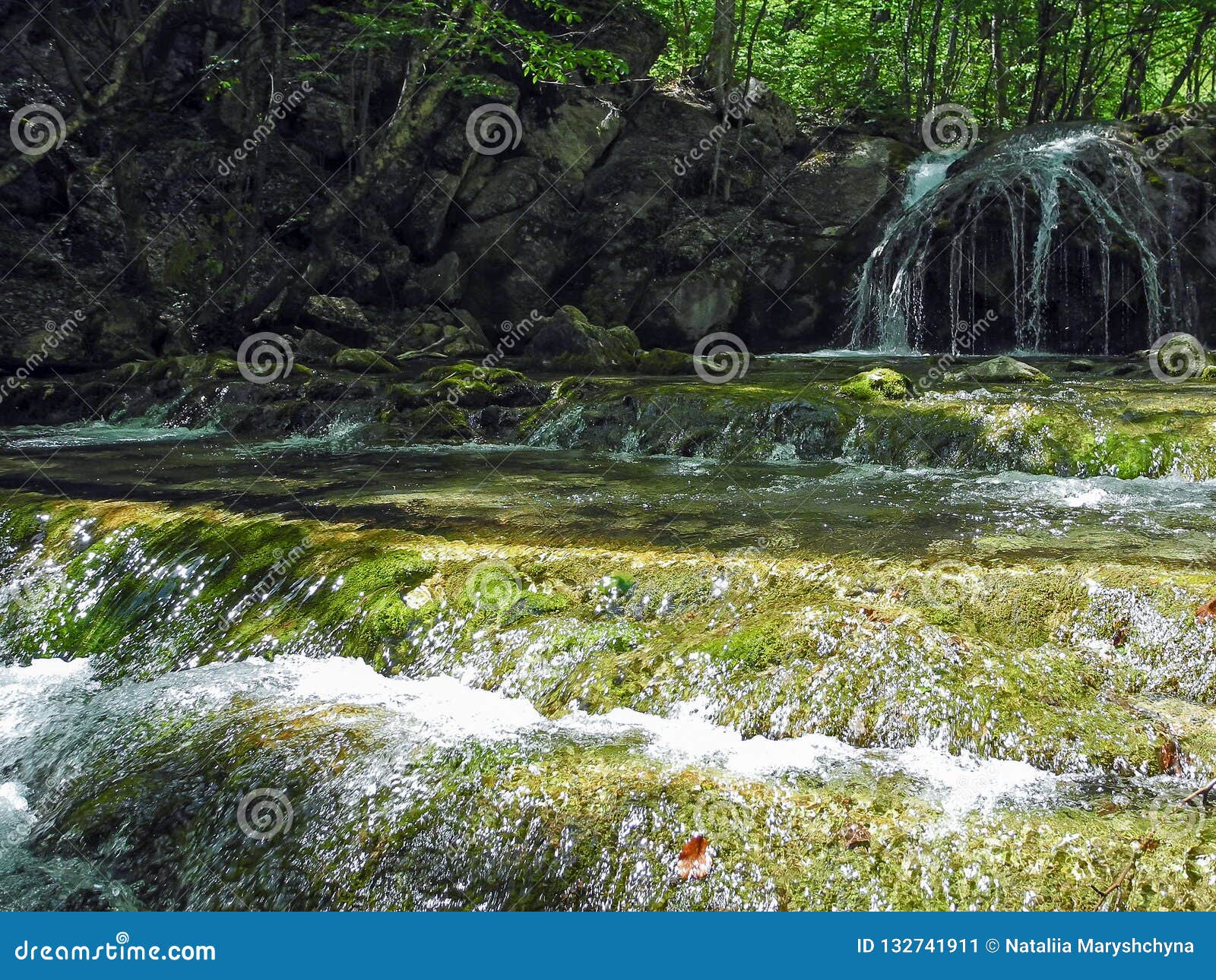 Cascading River with Beautiful River Thresholds and Waterfall in the ...