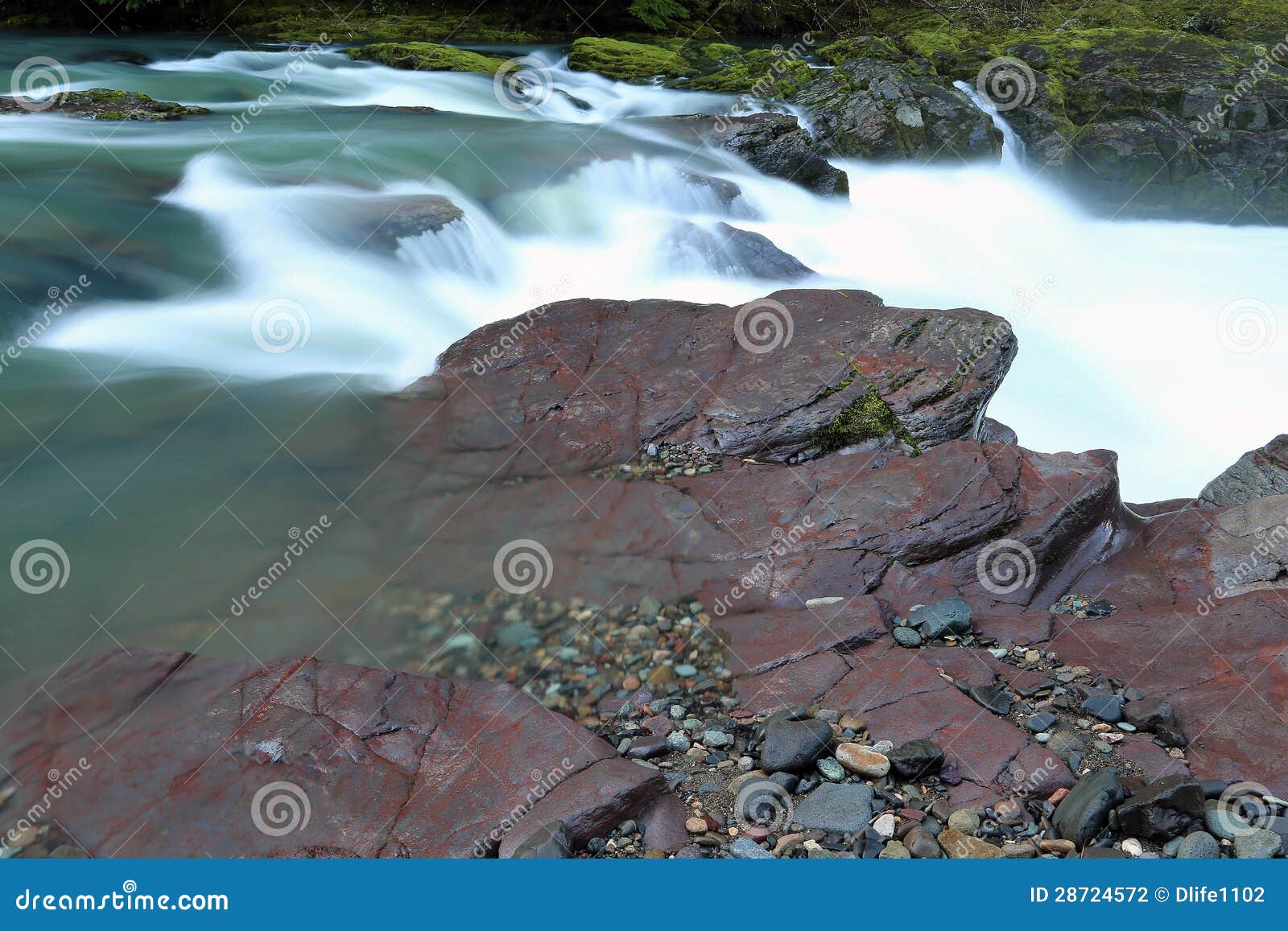 Cascading River White Water and Riverside Rocks Stock Photo - Image of ...
