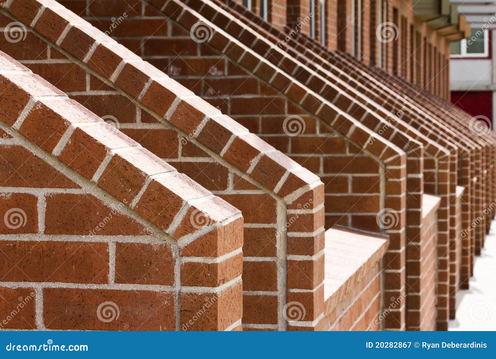 Cascading Rows of Brick Stairs Stock Image - Image of home, distance ...
