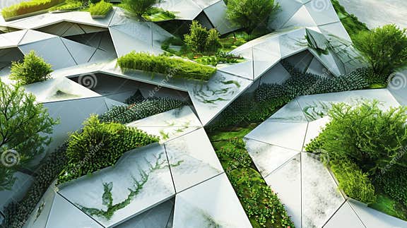 Cascading Triangles and Hexagons Create a Whimsical and Abstract ...