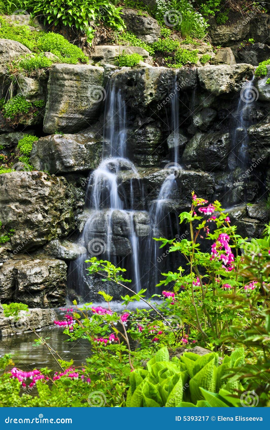 Cascading waterfall stock image. Image of outdoors, peace - 5393217