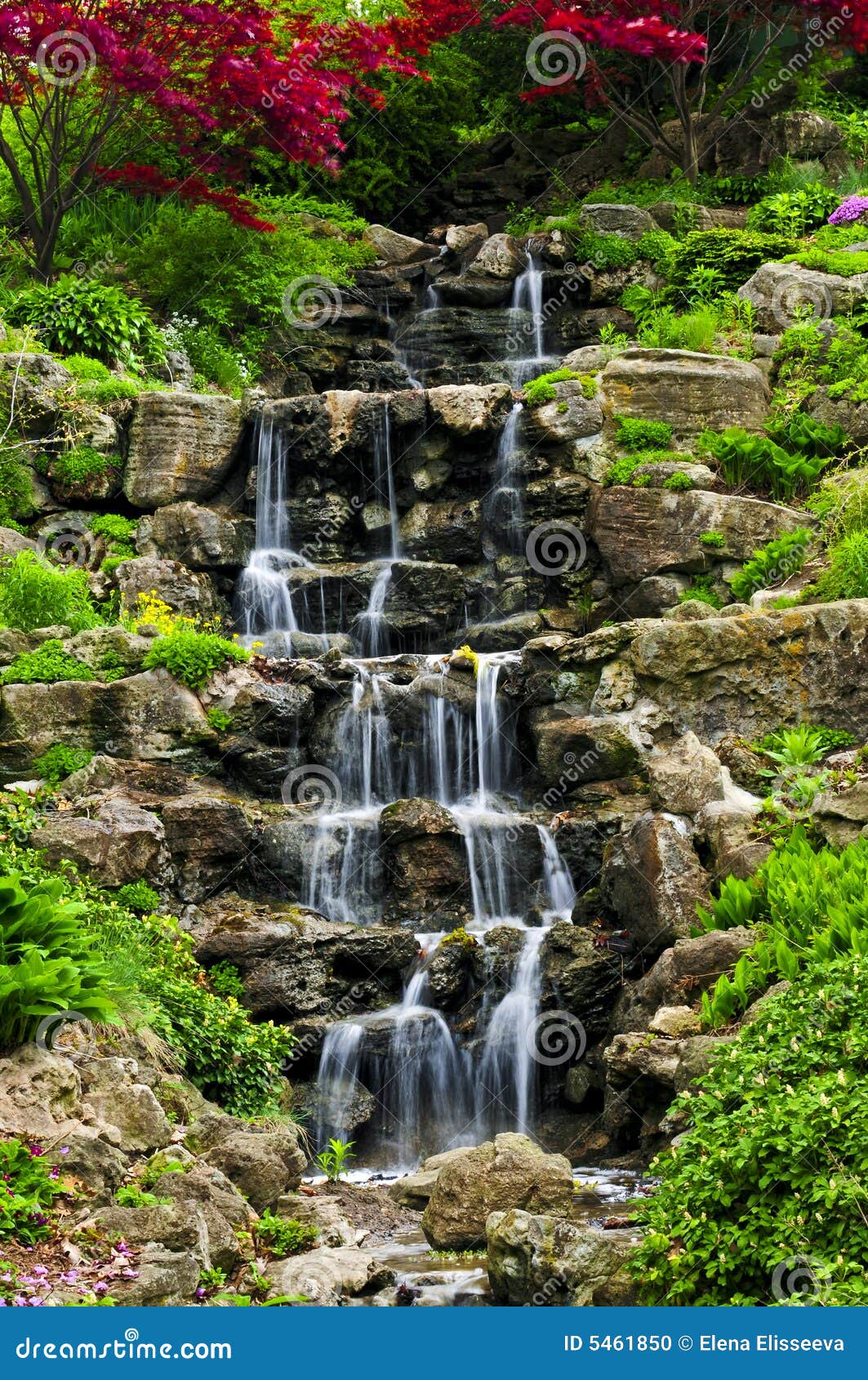 Cascading waterfall stock photo. Image of bloom, peace - 5461850