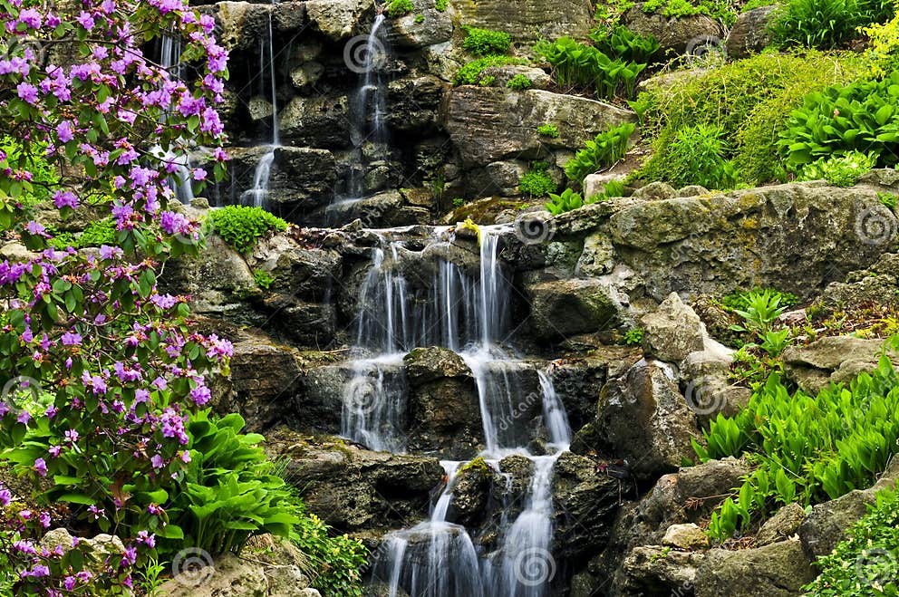 Cascading waterfall stock image. Image of rock, park, relaxation - 5572107