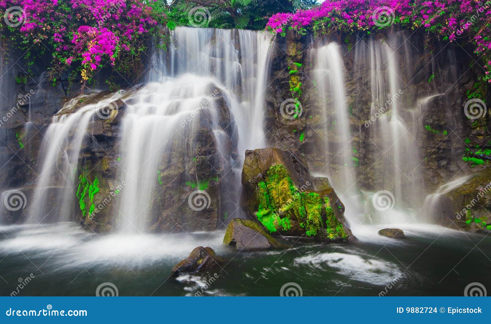 Cascading Waterfall stock photo. Image of brook, calm - 9882724
