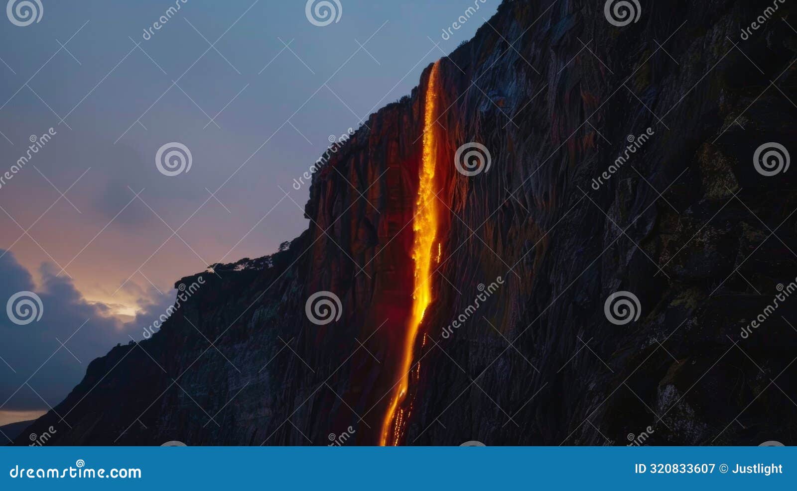 A Cascading Waterfall Alive with the Colors of Fire a Mustsee ...