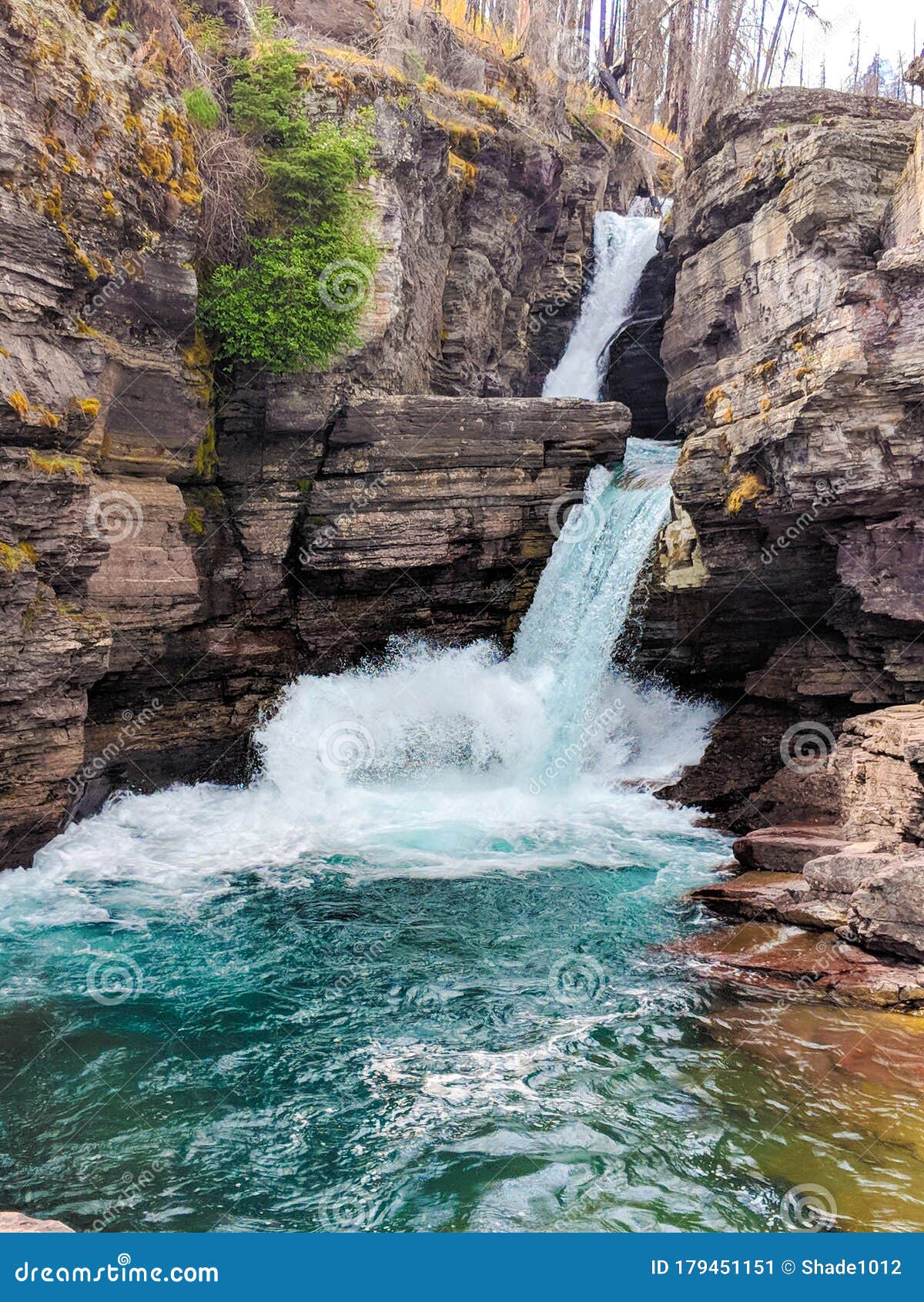 Cascading waterfall stock image. Image of rocks, splashing - 179451151