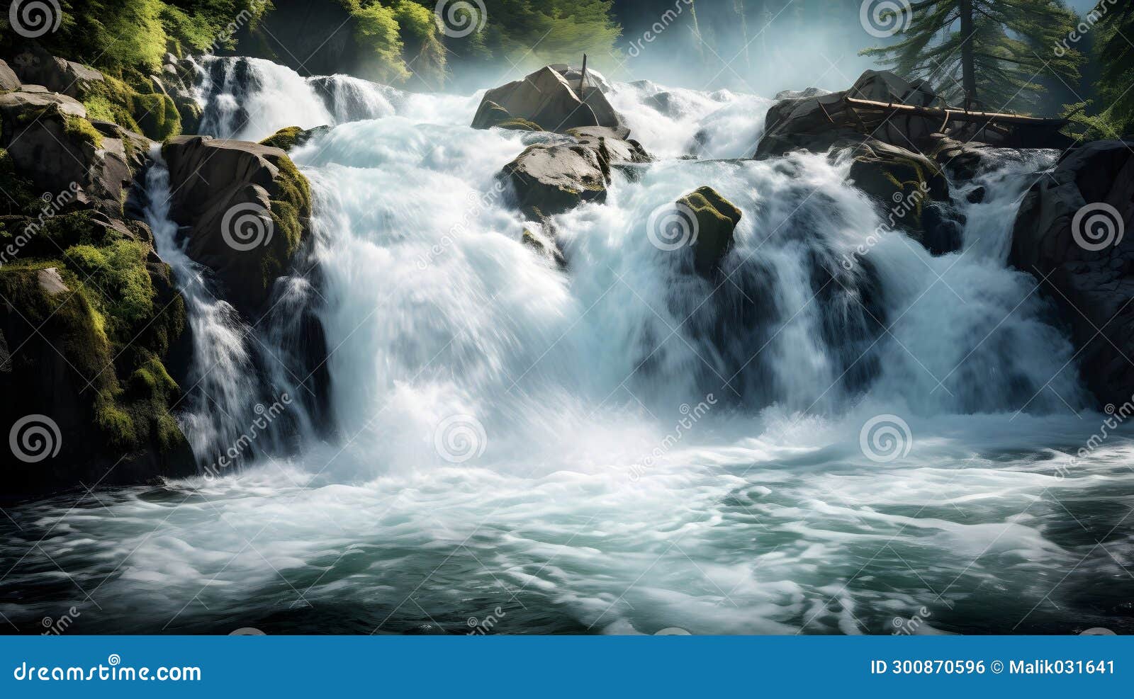 Cascading Waterfall in a Symphony of Motion and Sound Stock ...