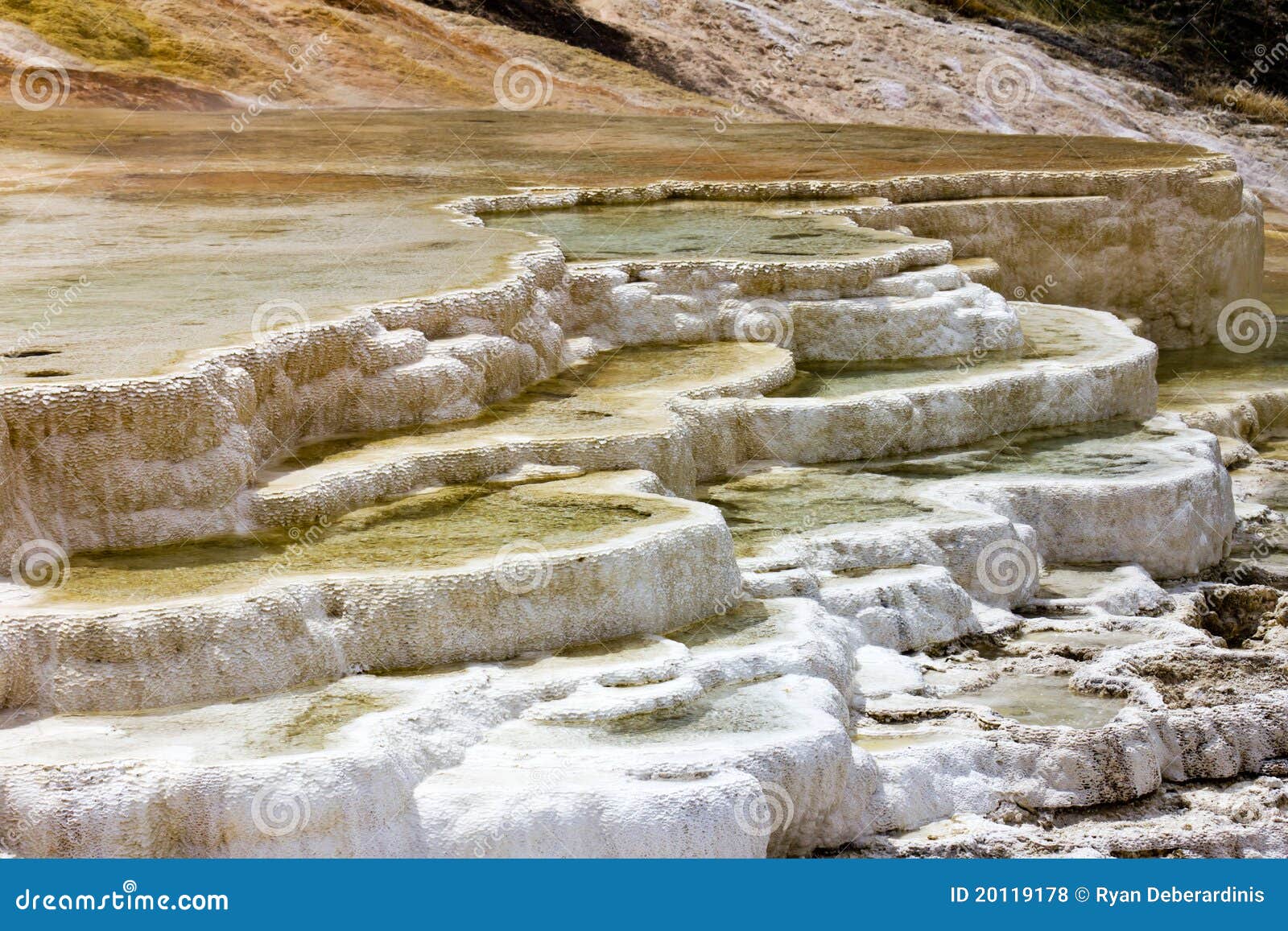 Cascading Waterfalls of Mammoth Hot Springs Stock Photo - Image of ...
