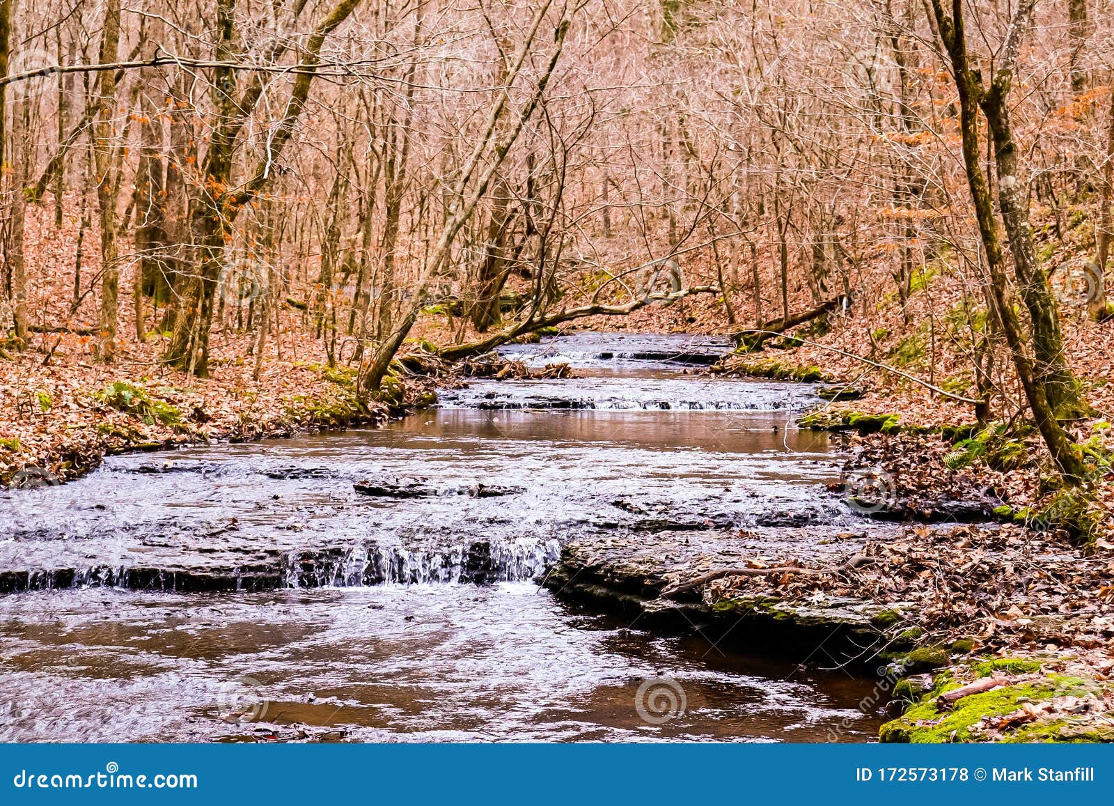 Cascading Waterfalls on Mountain Stream Stock Photo - Image of ...