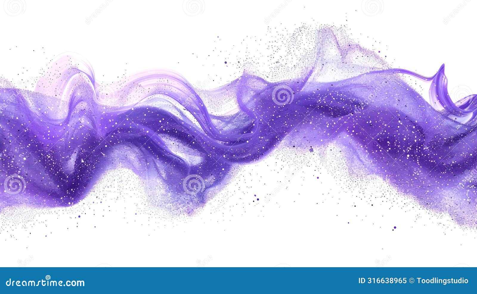 Cascading Wave of Shimmering Amethyst Glitter Paint Flowing Dynamically ...