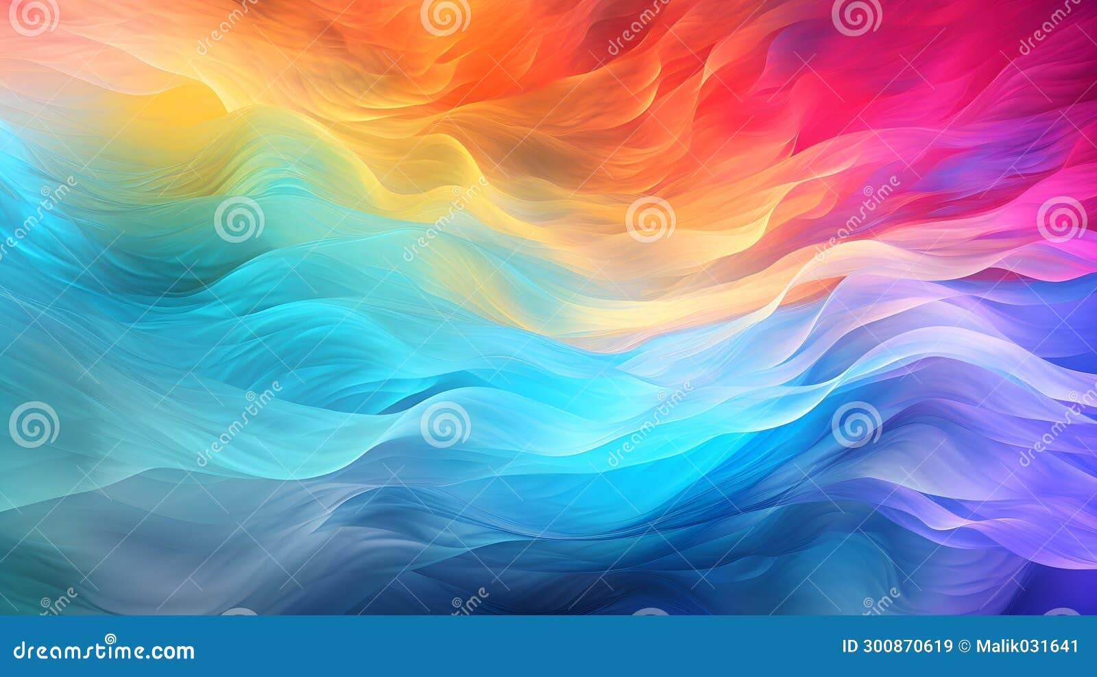 Cascading Waves of Light in a Spectrum of Colors Stock Illustration ...