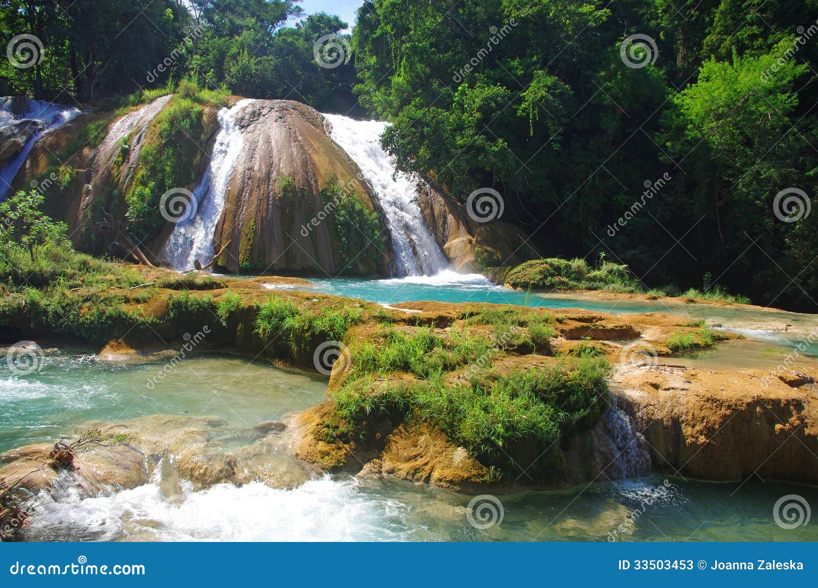Cascata Di Aqua Azul, Il Chiapas, Messico Immagine Stock - Immagine di ...
