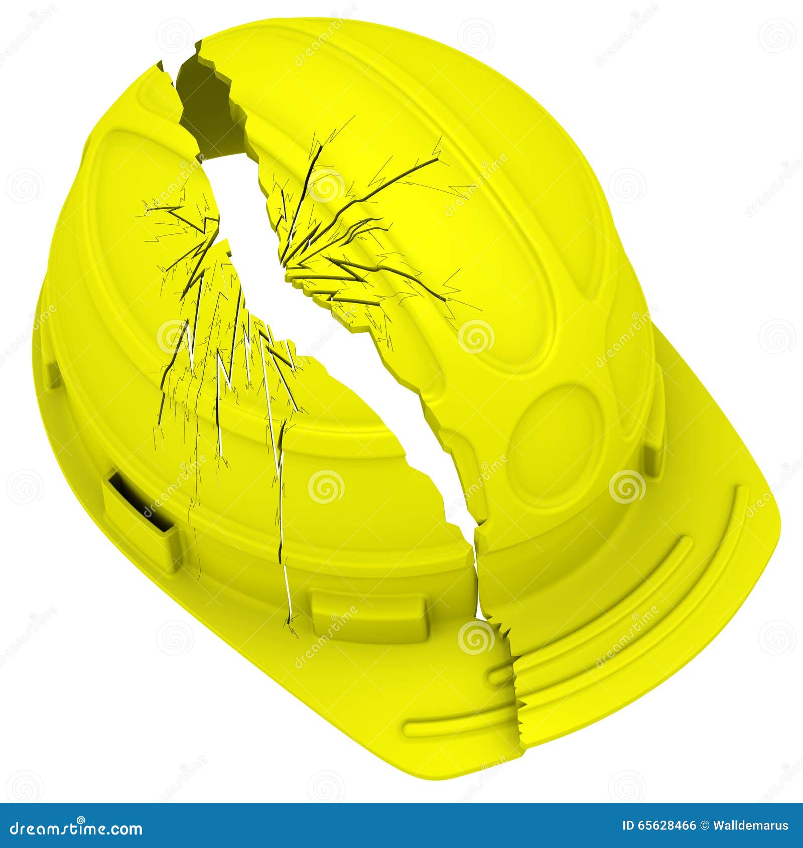 Casco Roto Amarillo Aislado Stock de ilustración - Ilustración de ...