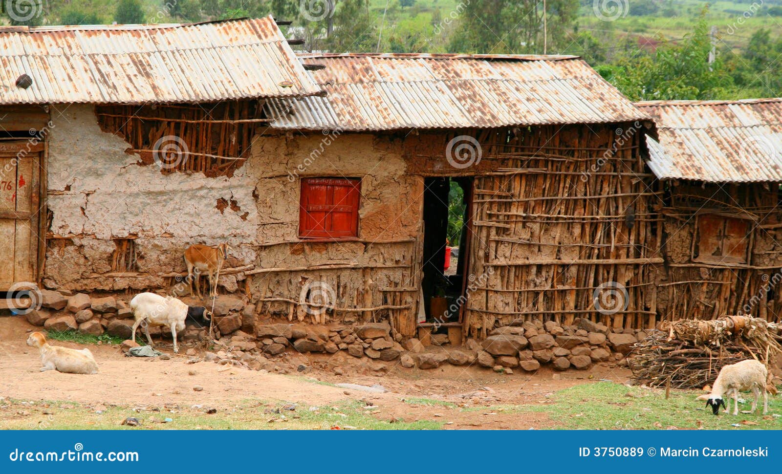 Case africane in Etiopia immagine stock. Immagine di portello - 3750889