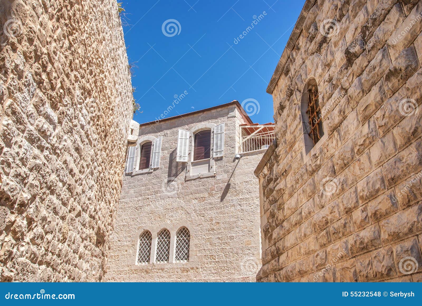 Case Antiche Nel Quarto Ebreo, Gerusalemme Fotografia Stock - Immagine ...