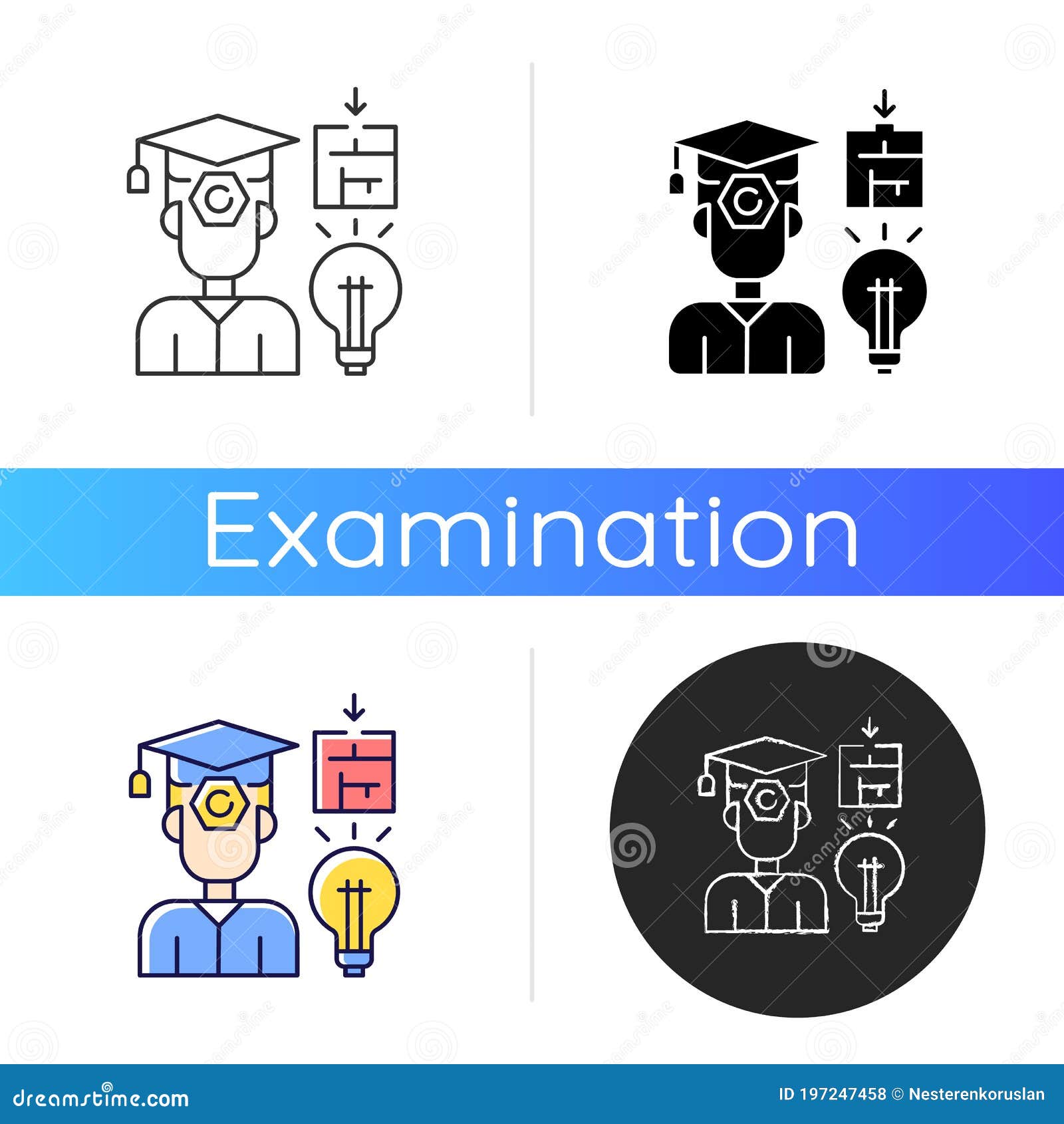 Case based exam icon stock vector. Illustration of linear - 197247458
