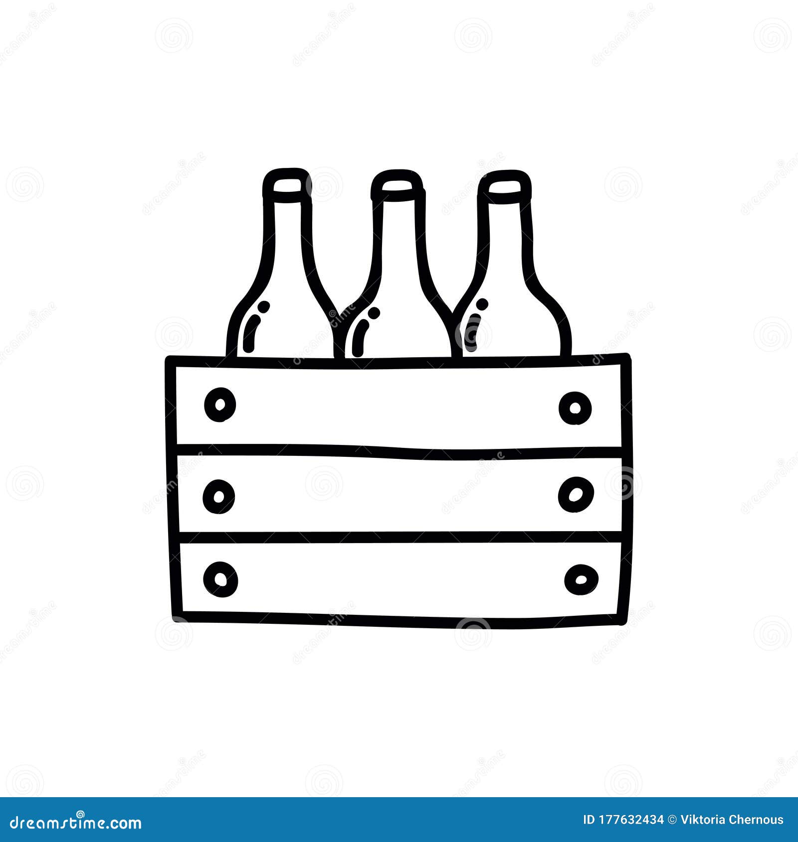 Case Of Beer Doodle Icon, Vector Illustration Stock Illustration ...