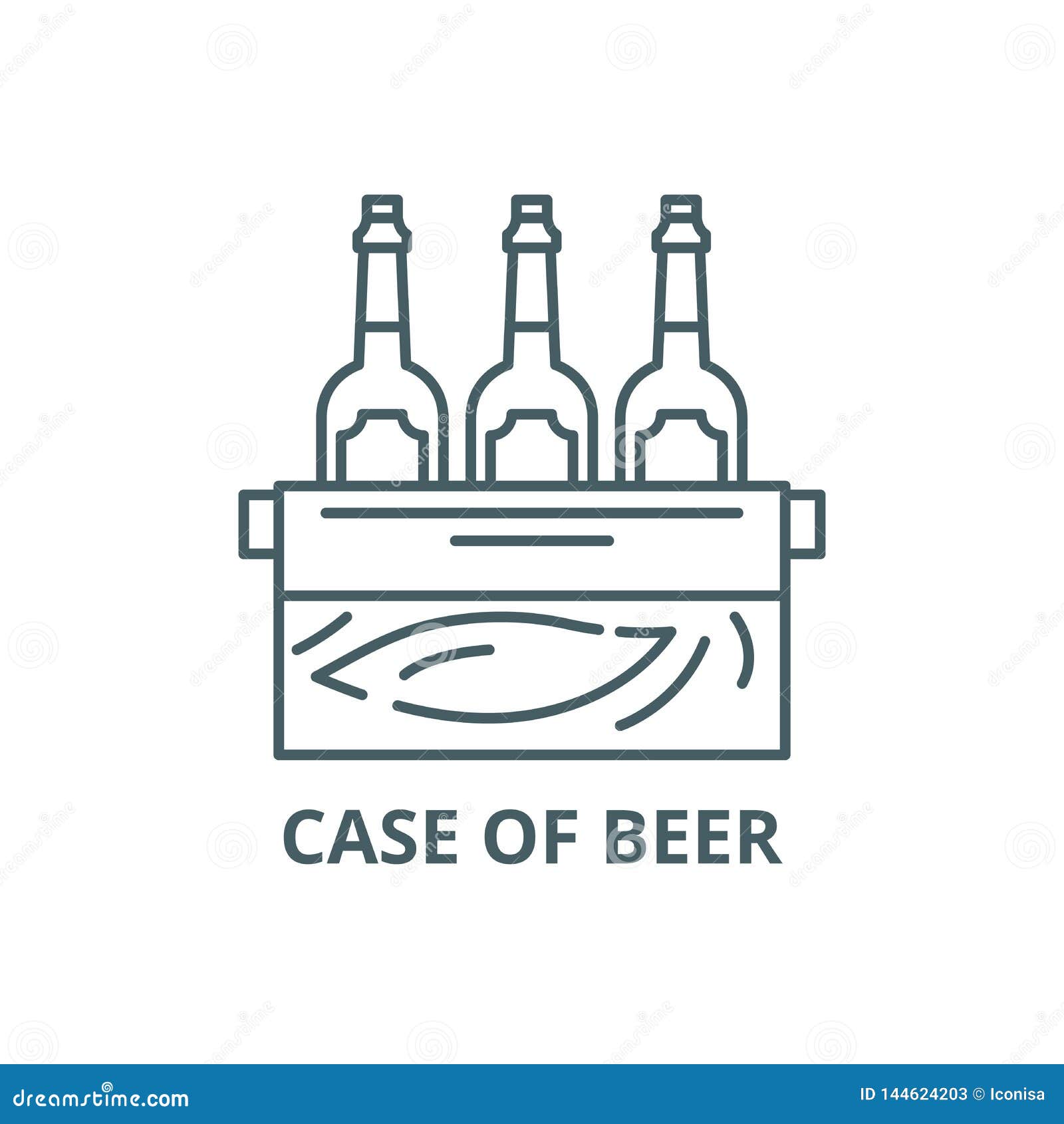 Case of Beer Line Icon, Vector. Case of Beer Outline Sign, Concept ...
