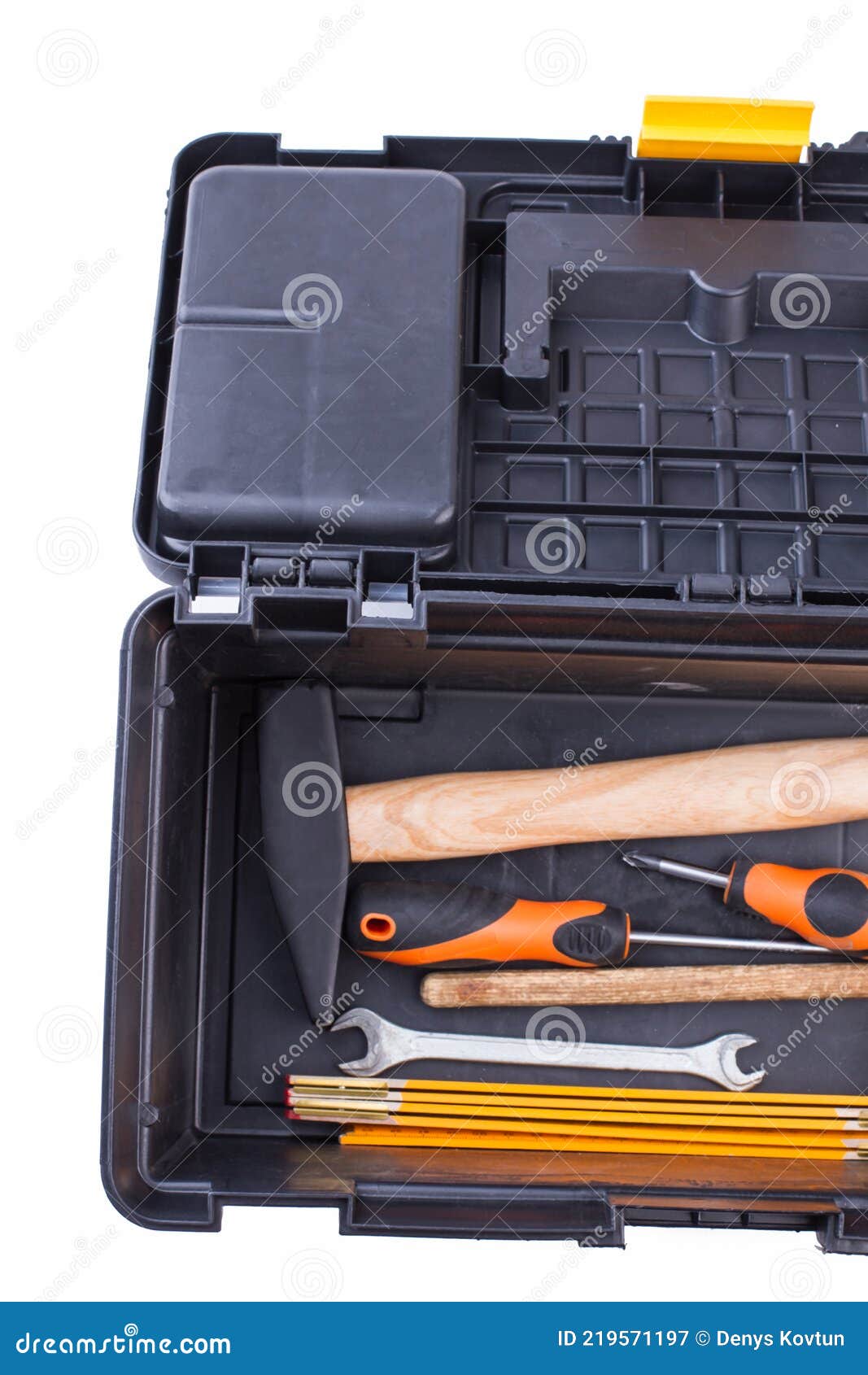 Case with Construction Tools, Top View. Stock Image - Image of building ...
