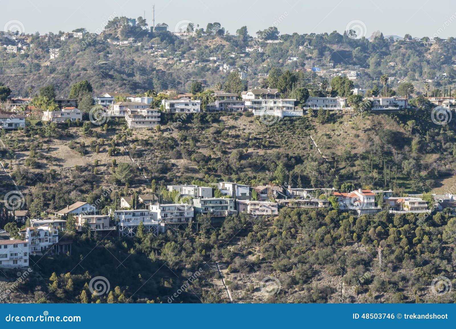 Case Di Hillside Del Canyon Di Los Angeles Fotografia Stock - Immagine ...