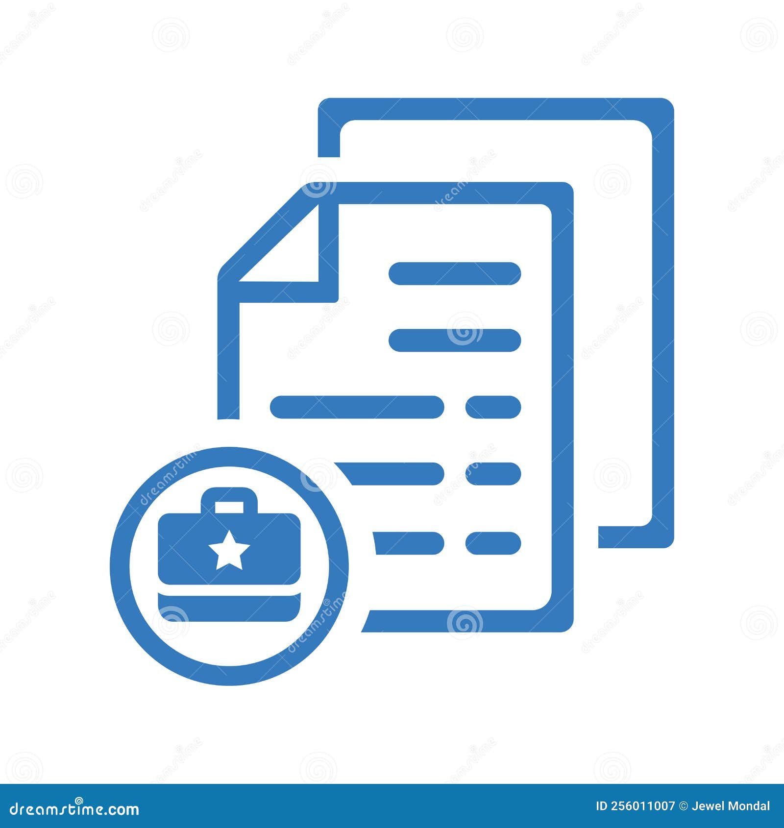 Case, Document, Office Icon. Blue Vector Graphics Stock Illustration ...