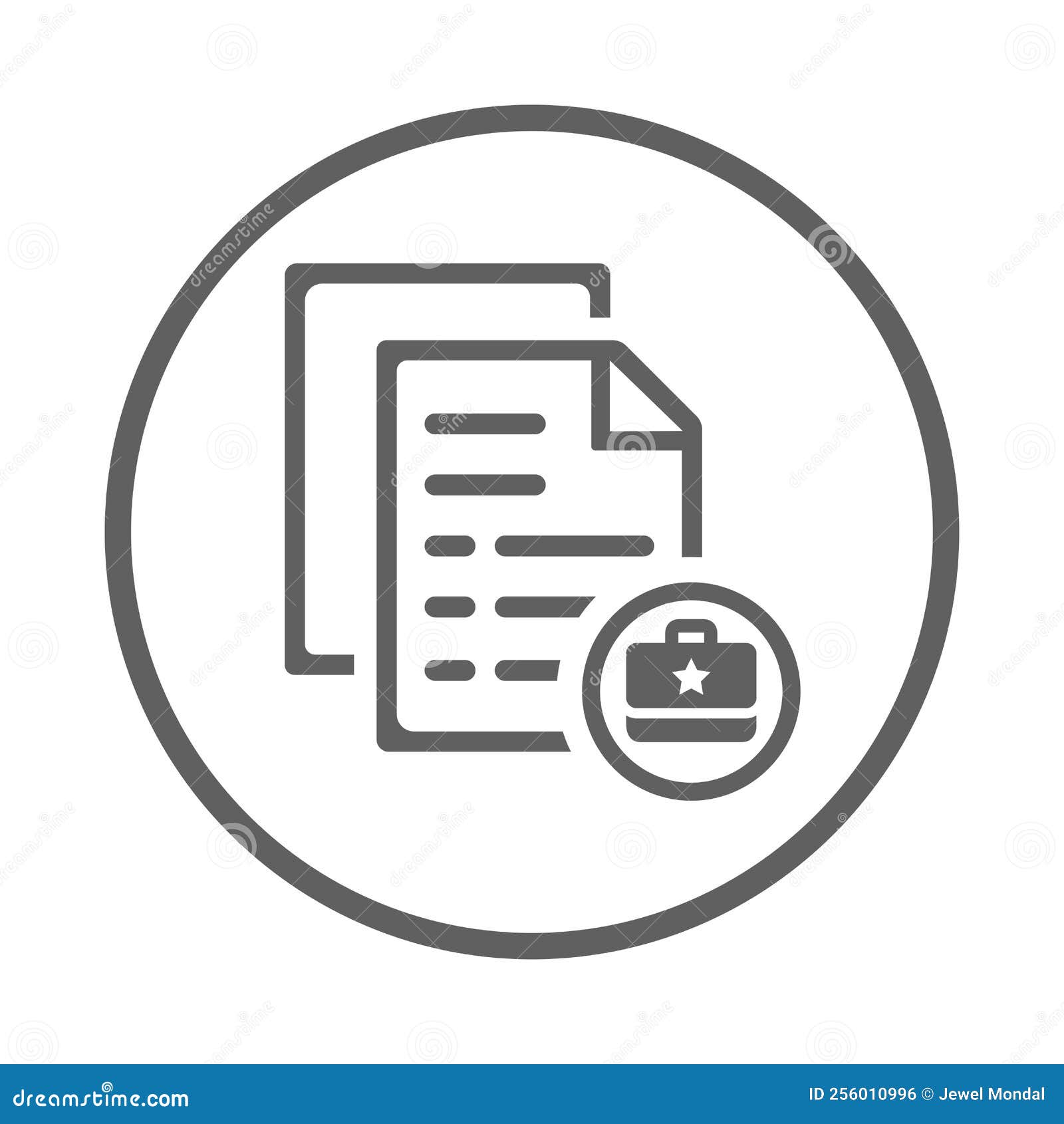 Case, Document, Office Icon. Rounded Gray Vector Graphics Stock ...