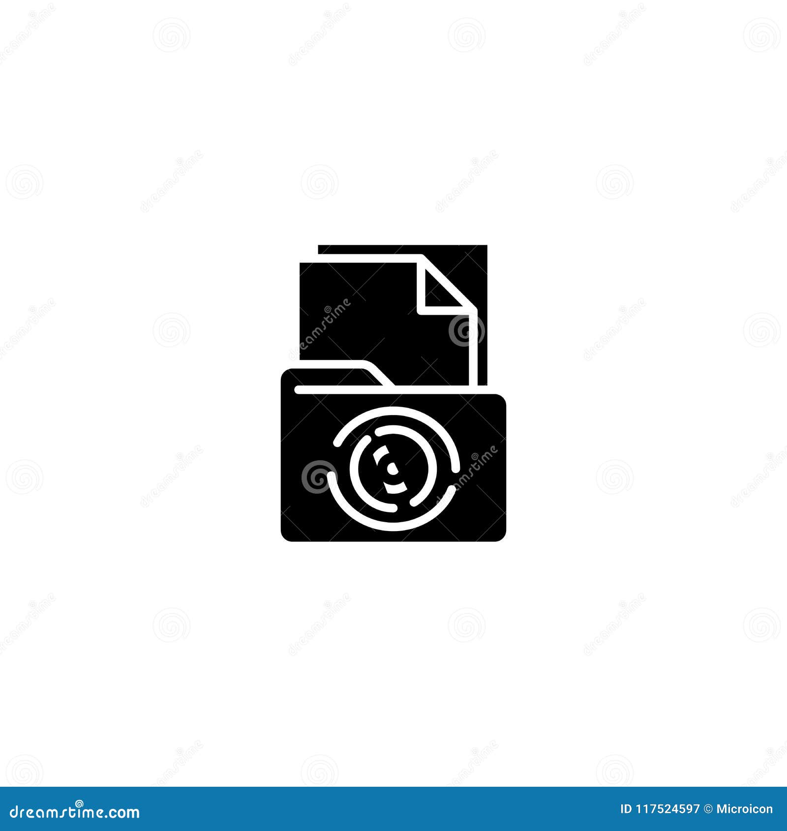 Case Documents Black Icon Concept. Case Documents Flat Vector Symbol ...