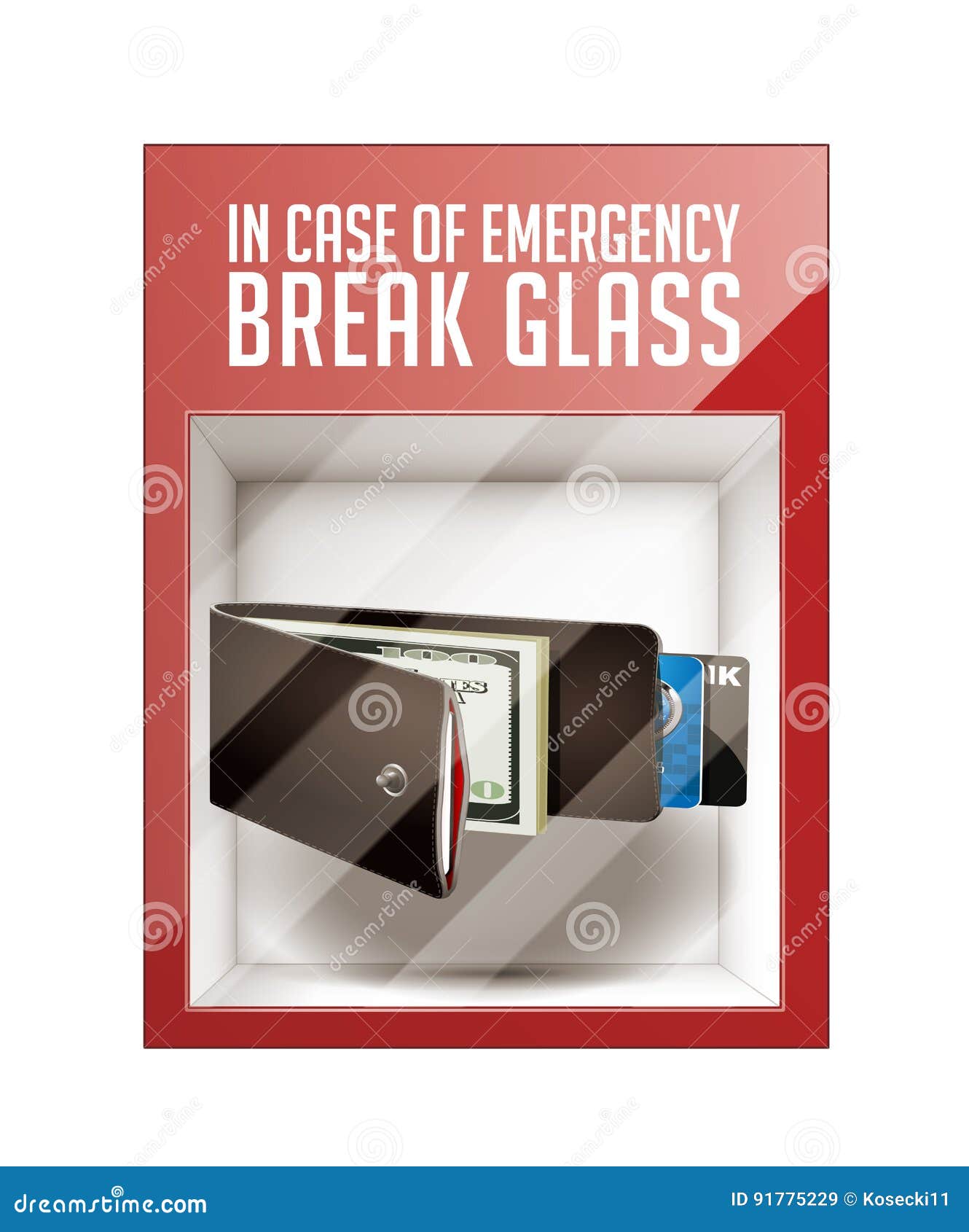 In Case of Emergency Break Glass Stock Vector - Illustration of black ...
