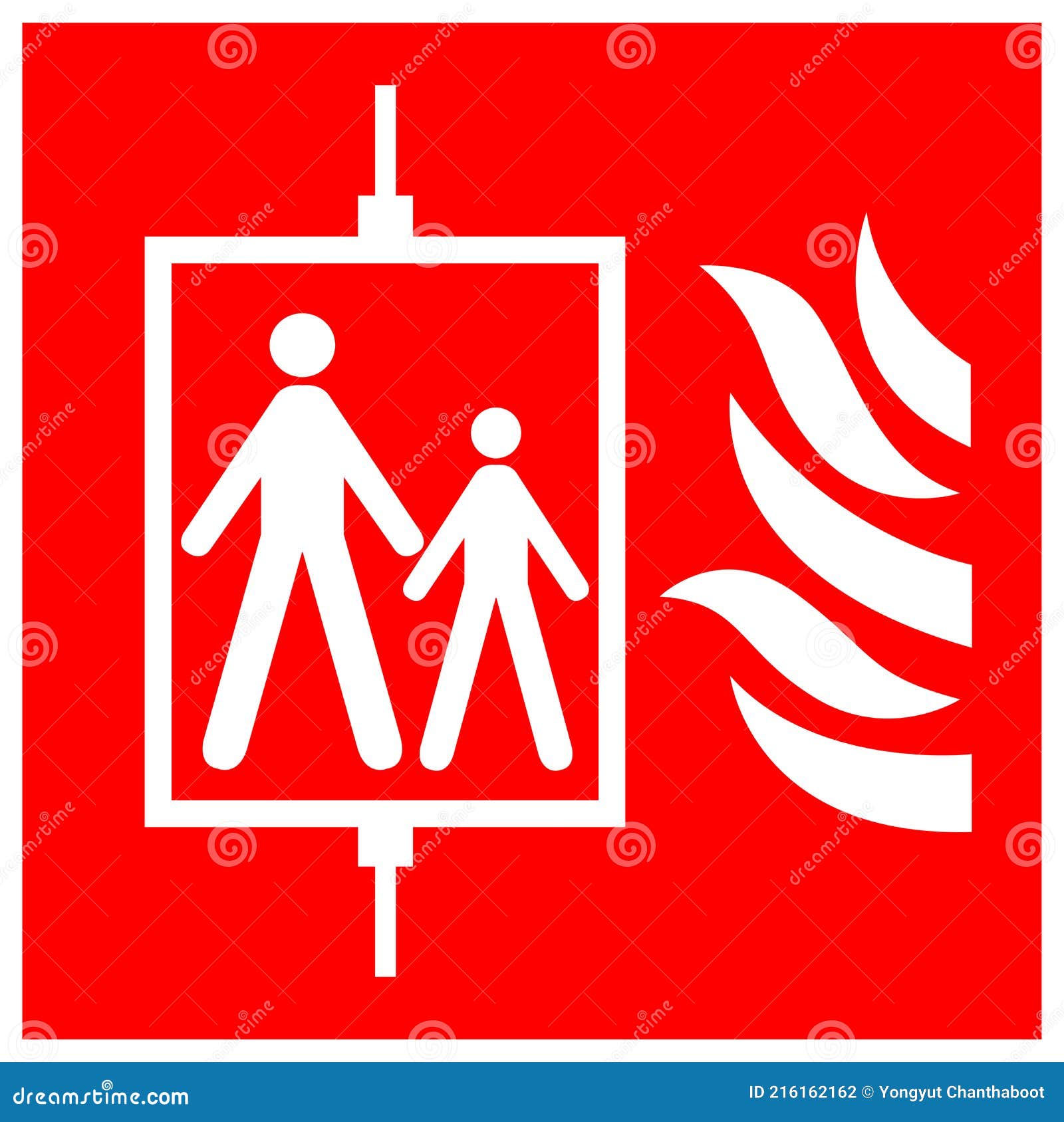 In Case of Fire Do Not Use Lift Symbol Sign, Vector Illustration ...