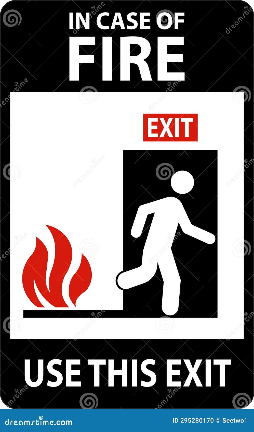 In Case of Fire Sign Use this Exit Stock Vector - Illustration of exit ...