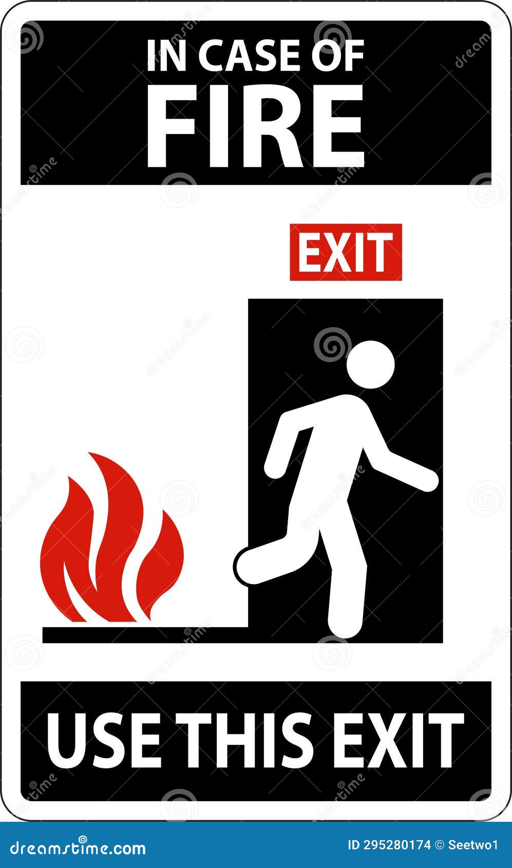 In Case of Fire Sign Use this Exit Stock Vector - Illustration of door ...